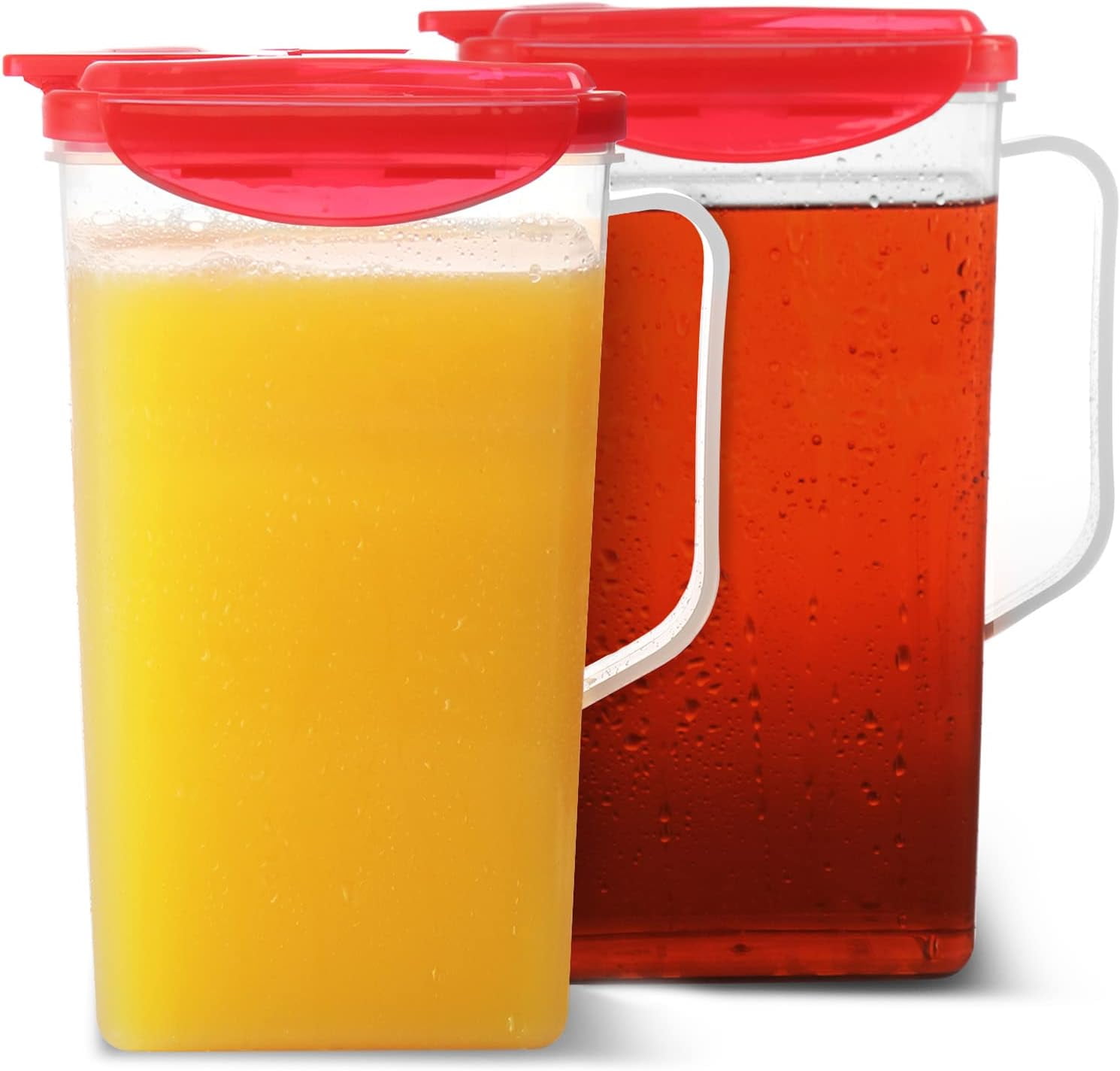 Pitcher 50 Oz. (Set of 2) Small Size Fridge Door Plastic Pitcher with ...