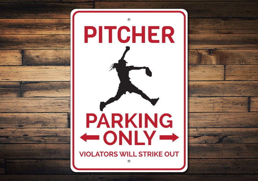 Pitcher Gift Pitcher Parking Sign Softball Lover Gift Pitching Softball ...