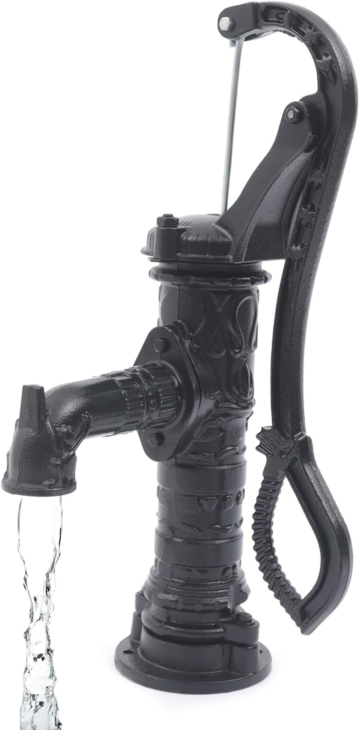 Pitcher Pump,19.69FT Cast Iron Well Manual Hand Shake Pitcher Pump with ...