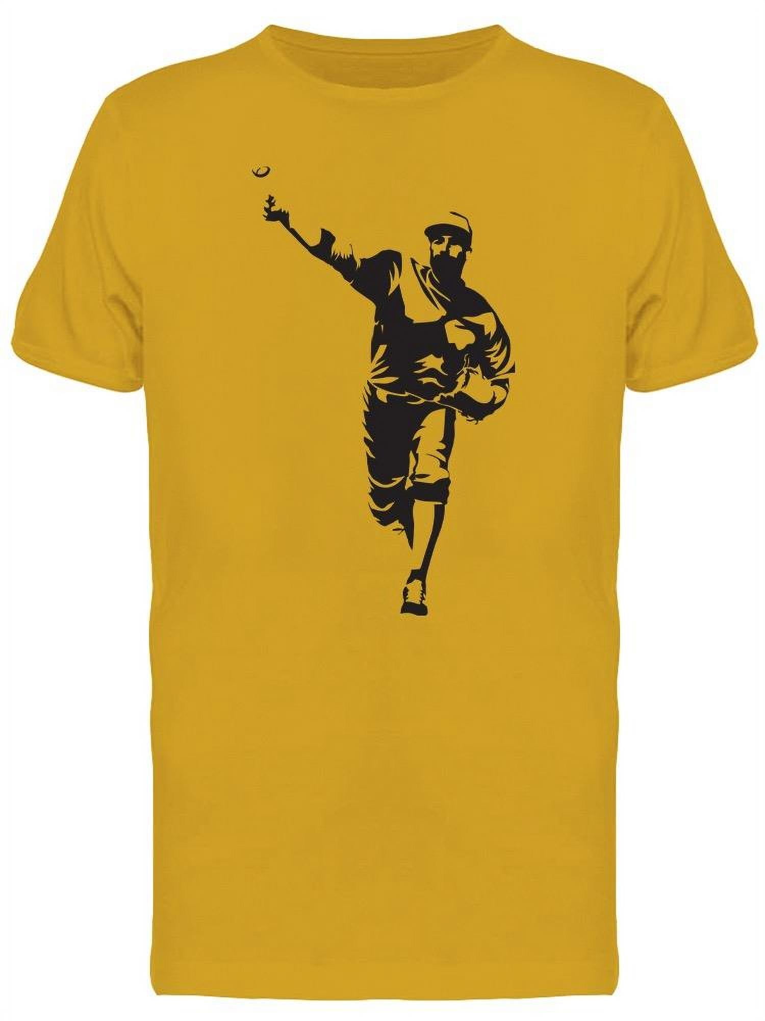 Pitcher Throwing Ball Design T-Shirt Men -Image by Shutterstock, Male ...