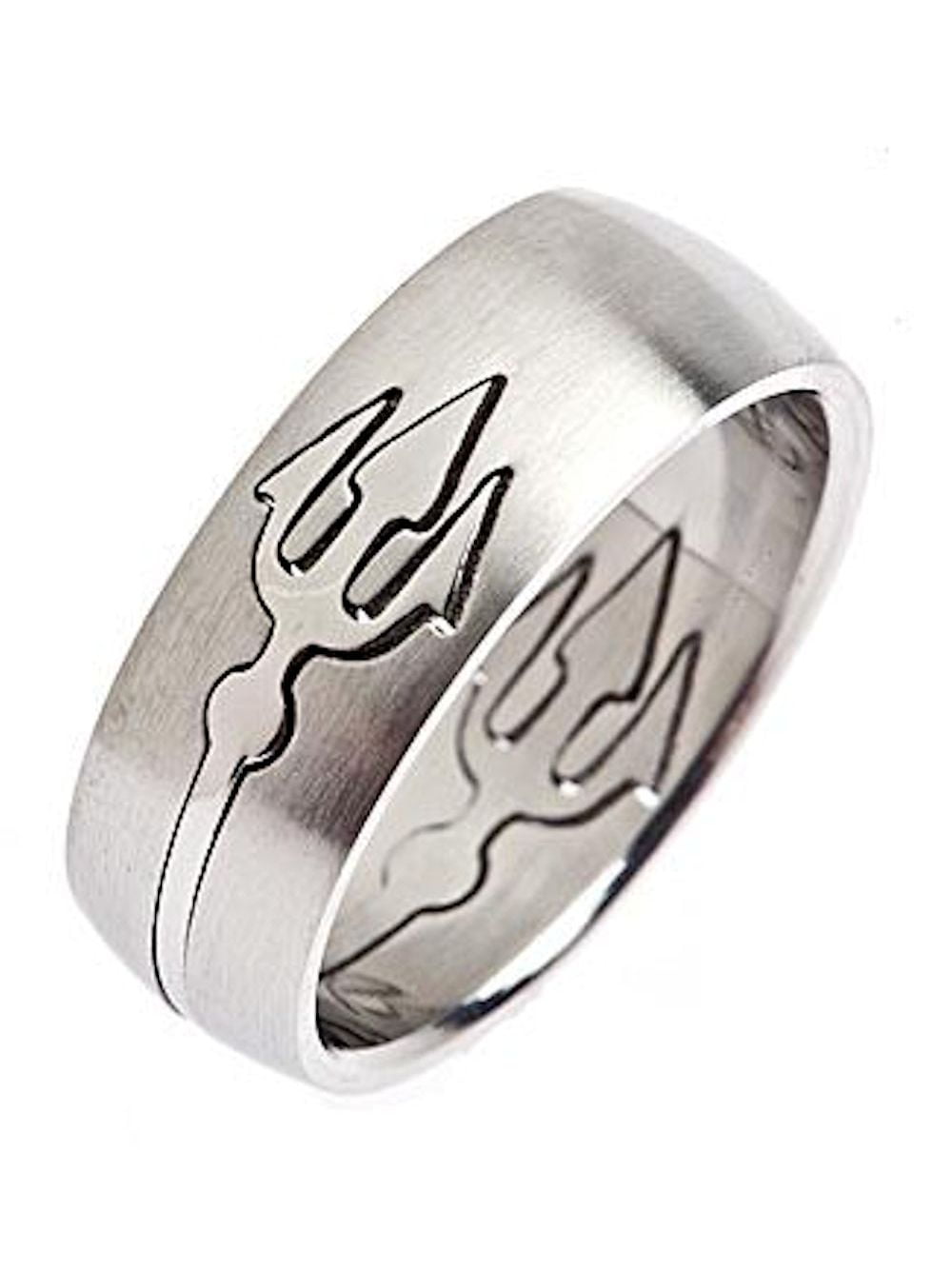 Pitchfork Cut-Out 316L Surgical Stainless Steel 8mm Ring - Walmart.com