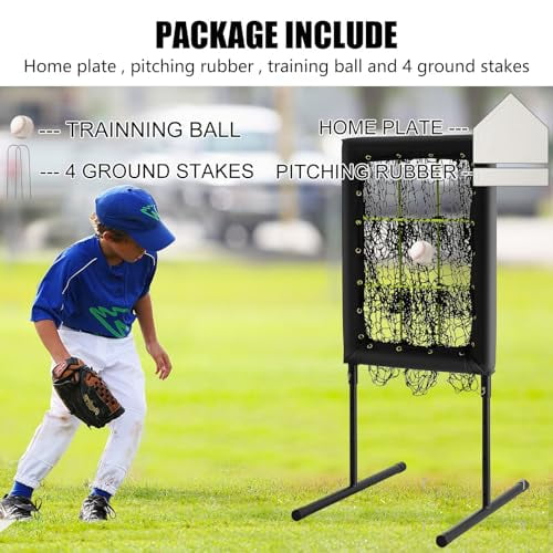 Pitching Net with Strike Zone, 9 Hole Pitching Net 27"x36" Baseball ...