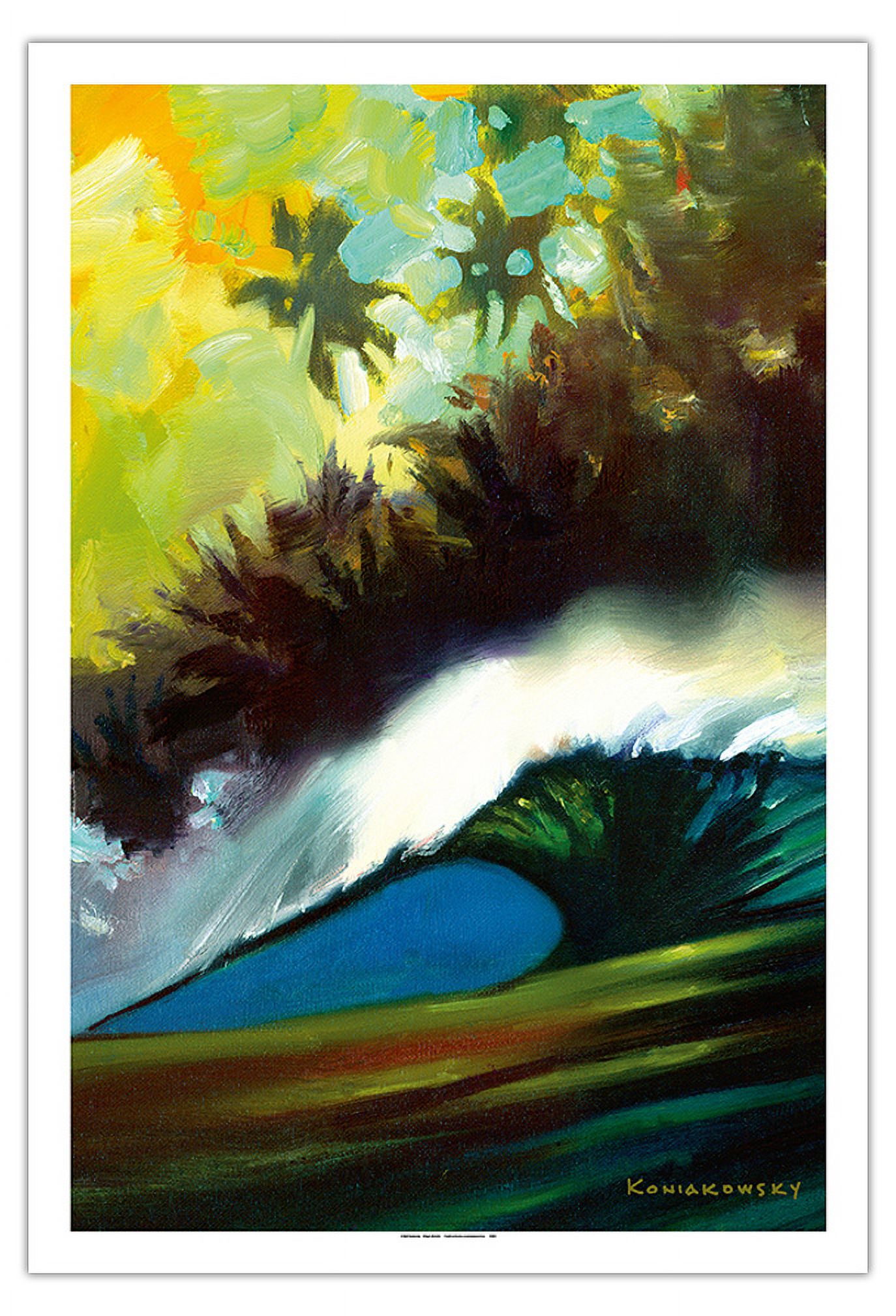 Pitching Wave - Tropical Surf - From an Original Color Painting by Wade Koniakowsky - Fine Art ...