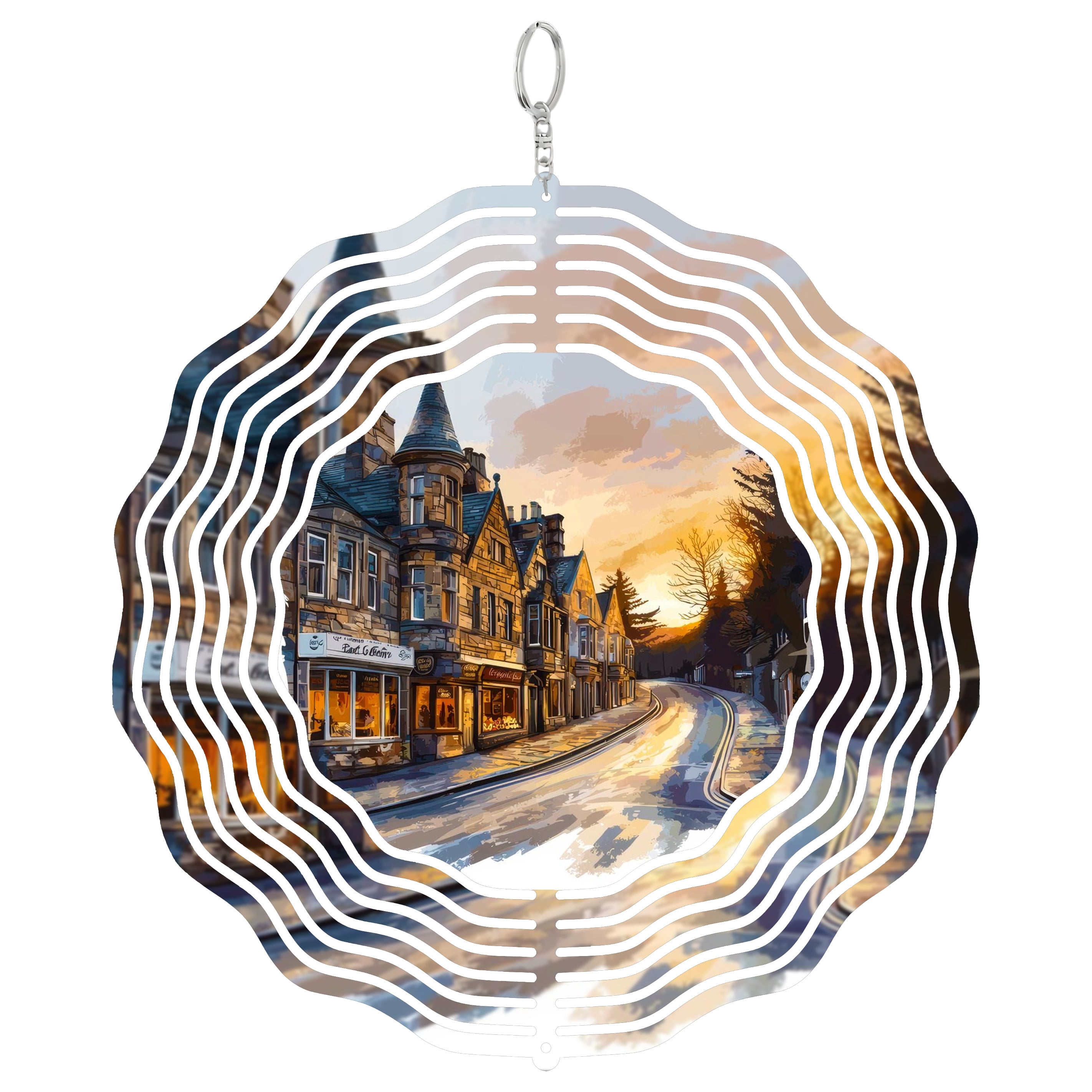 Pitlochry Scotland Victorian Town 3D Wind Spinner Metal Kinetic Garden ...