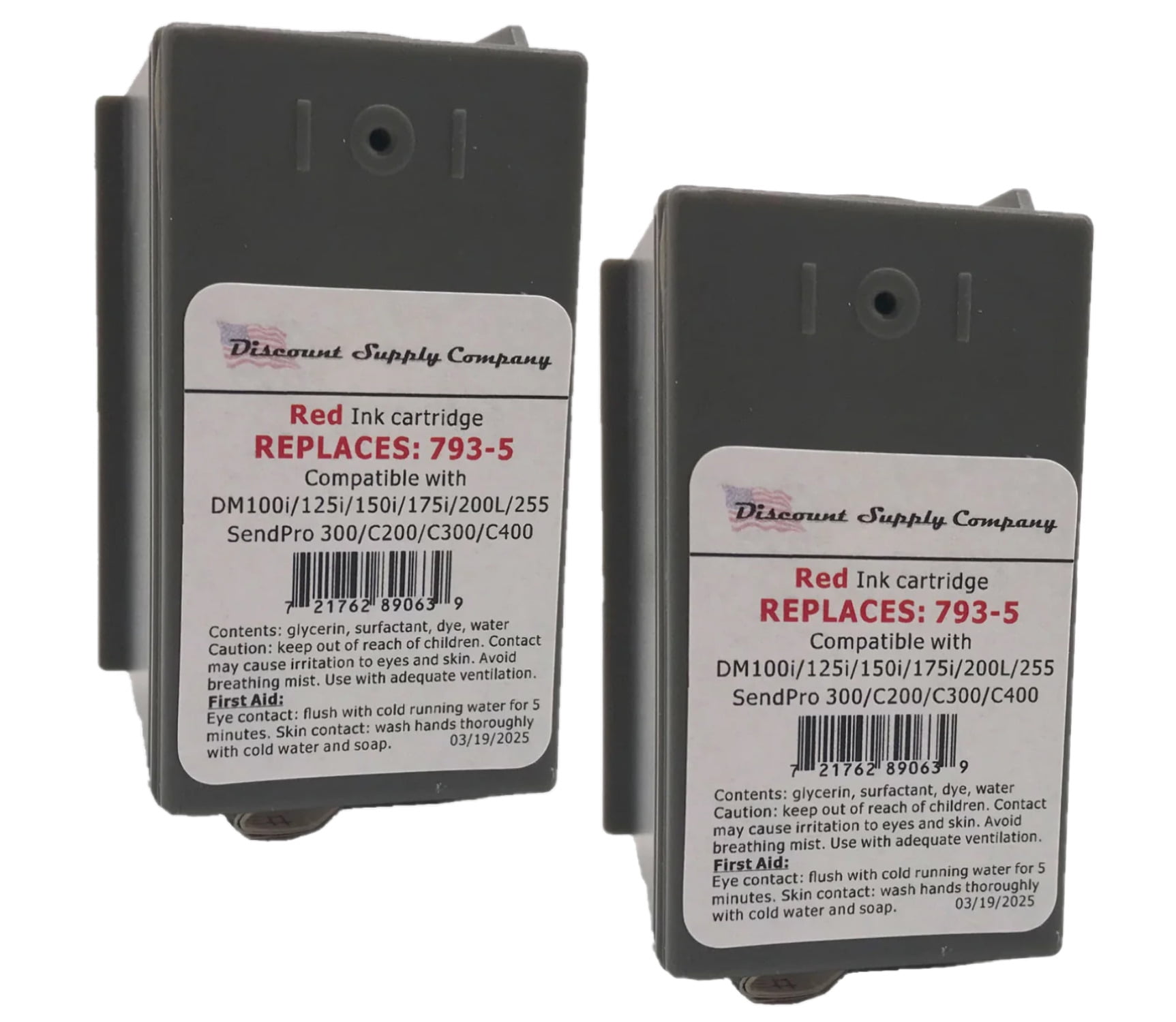 Pitney Bowes 2-Pack Compatible 793-5 Red Ink Cartridge for P700, DM100i ...