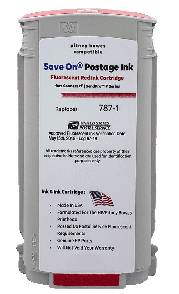 Pitney Bowes 787-1 Compatible Red Ink Cartridge for SendPro P ...