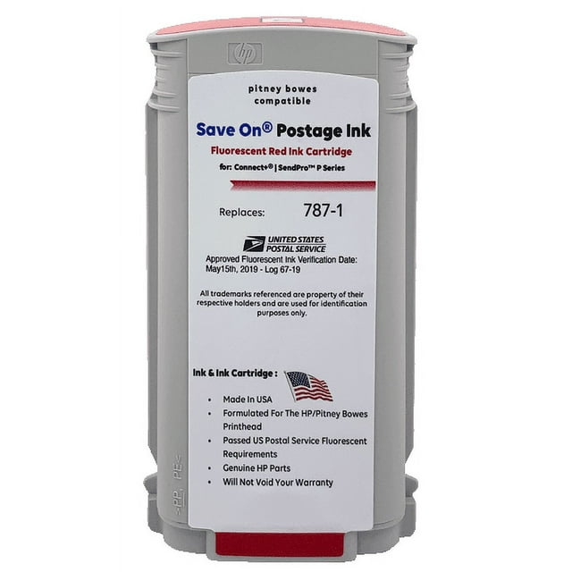 Pitney Bowes 787-1 Compatible Red Ink Cartridge for SendPro P ...