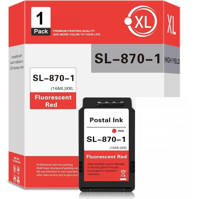 Pitney Bowes SL-870-1 Replacement Red Fluorescent Ink for SendPro ...