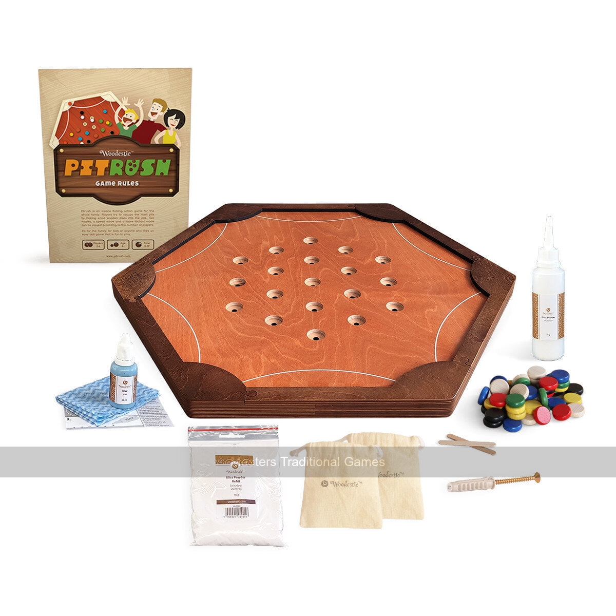 Pitrush - Disk Flicking Action Game (Beech / Walnut Board) - Walmart.com