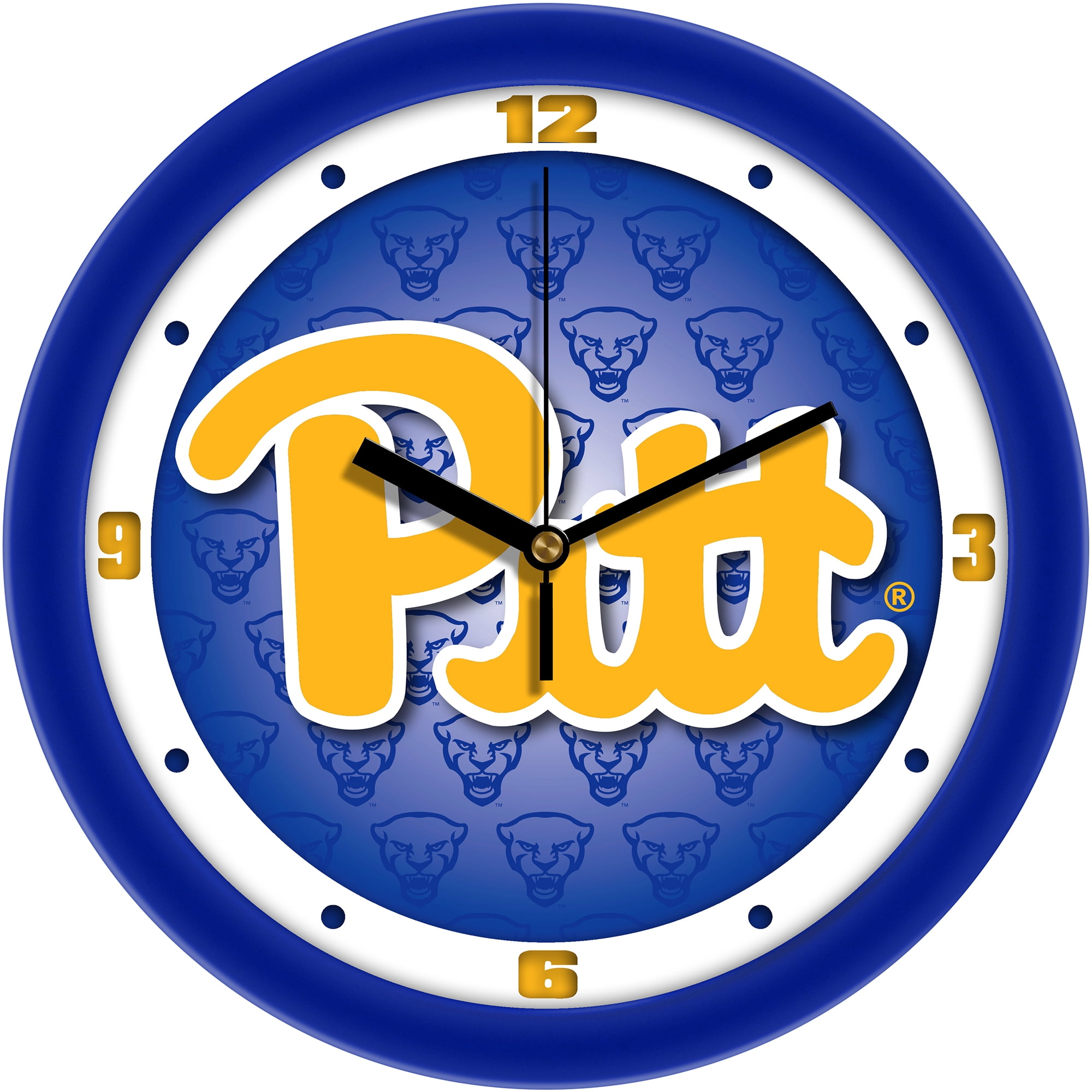 Pitt Panthers 11.5'' Suntime Premium Glass Face Dimension Wall Clock ...