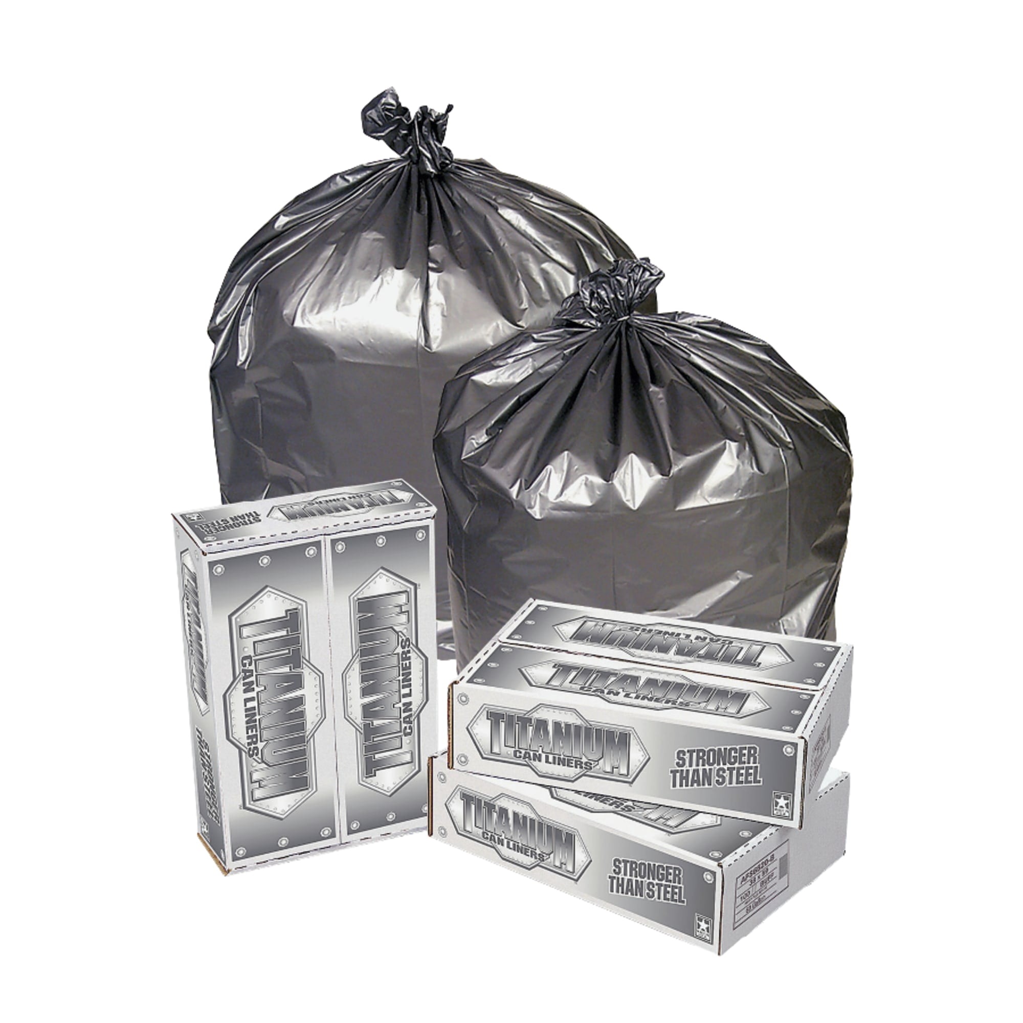 Pitt Plastics 1.5-mil Titanium Can Liners, 33 Gallons, 33" x 40 ...