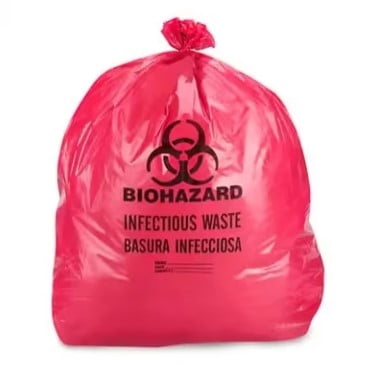 Pitt Plastics 12-16 Gallon Infectious Waste Trash Bag, Red, 24" x 32" x ...