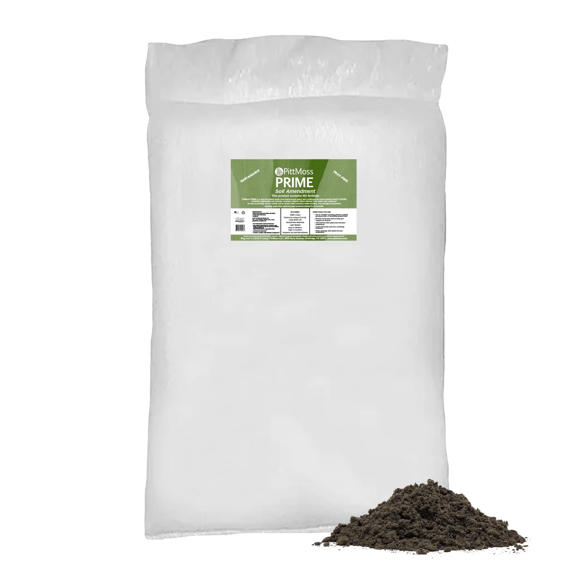 PittMoss Prime Organic Soil Conditioner for Garden Plants & Trees, 4 ...