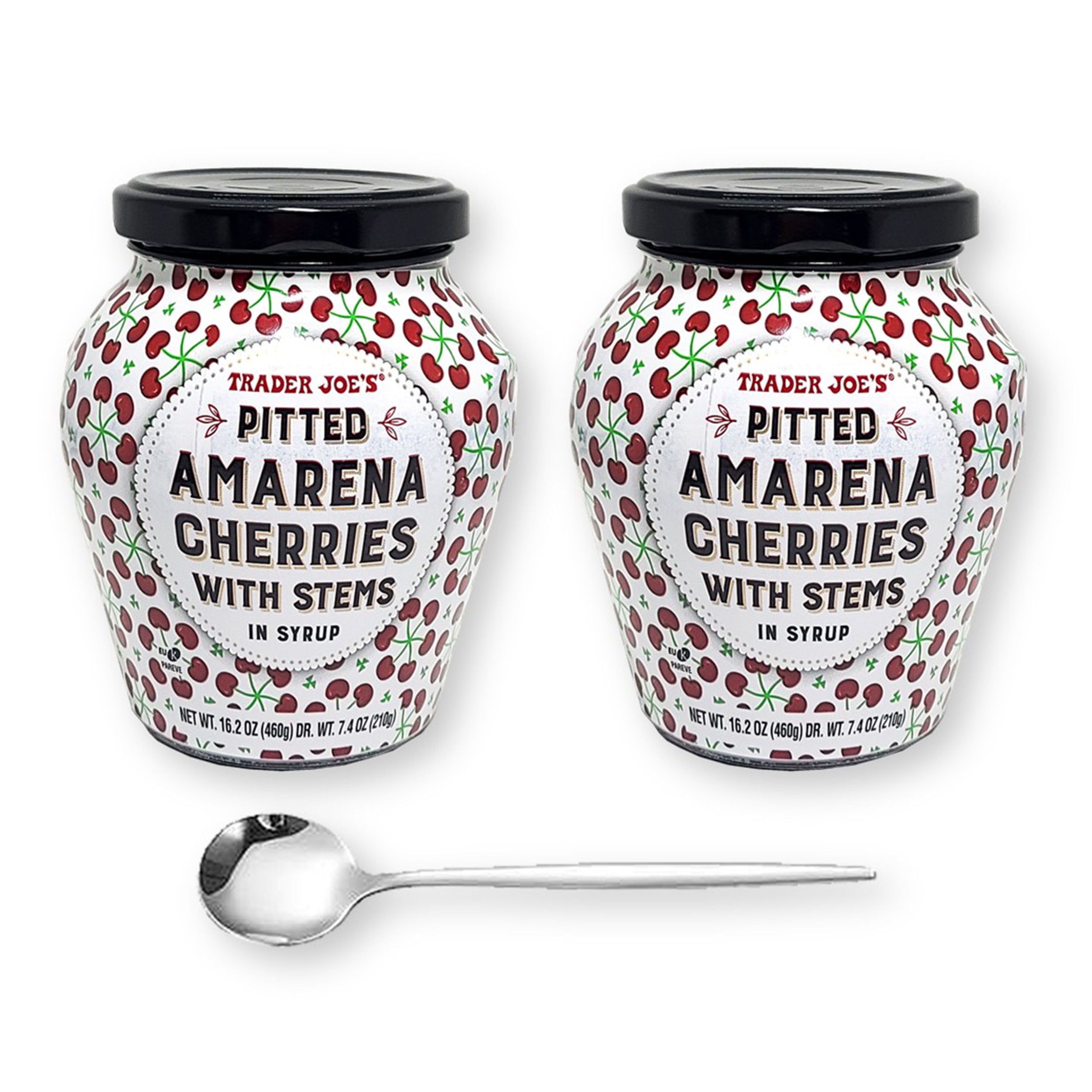 Pitted Amarena Cherries w Stems in Syrup 16.2 Oz X 2 Jars with ...