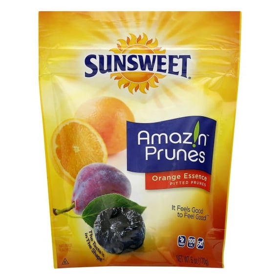 Sunsweet Pitted Prunes with Orange Essence Natural Fiber Snack Ready to ...