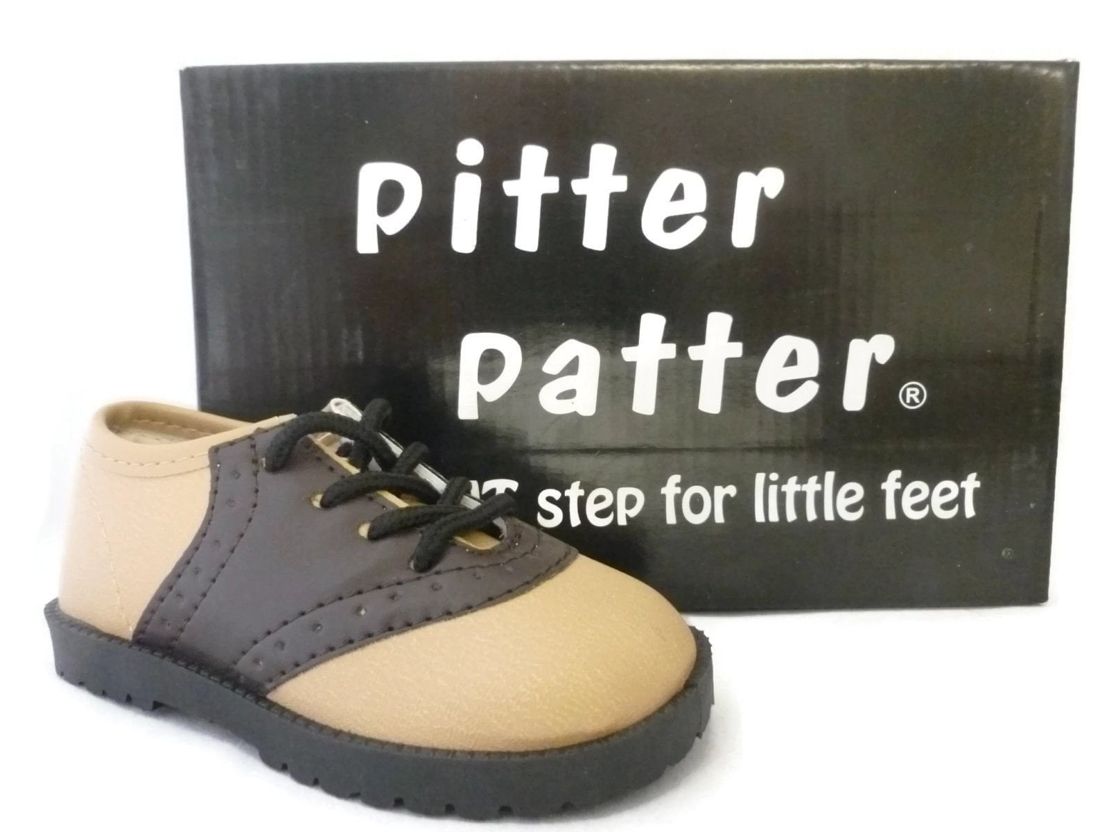 Pitter Patter Brown and Beige Saddle Shoes Laces Infant/Toddler Sizes 1-10 NEW - Walmart.com