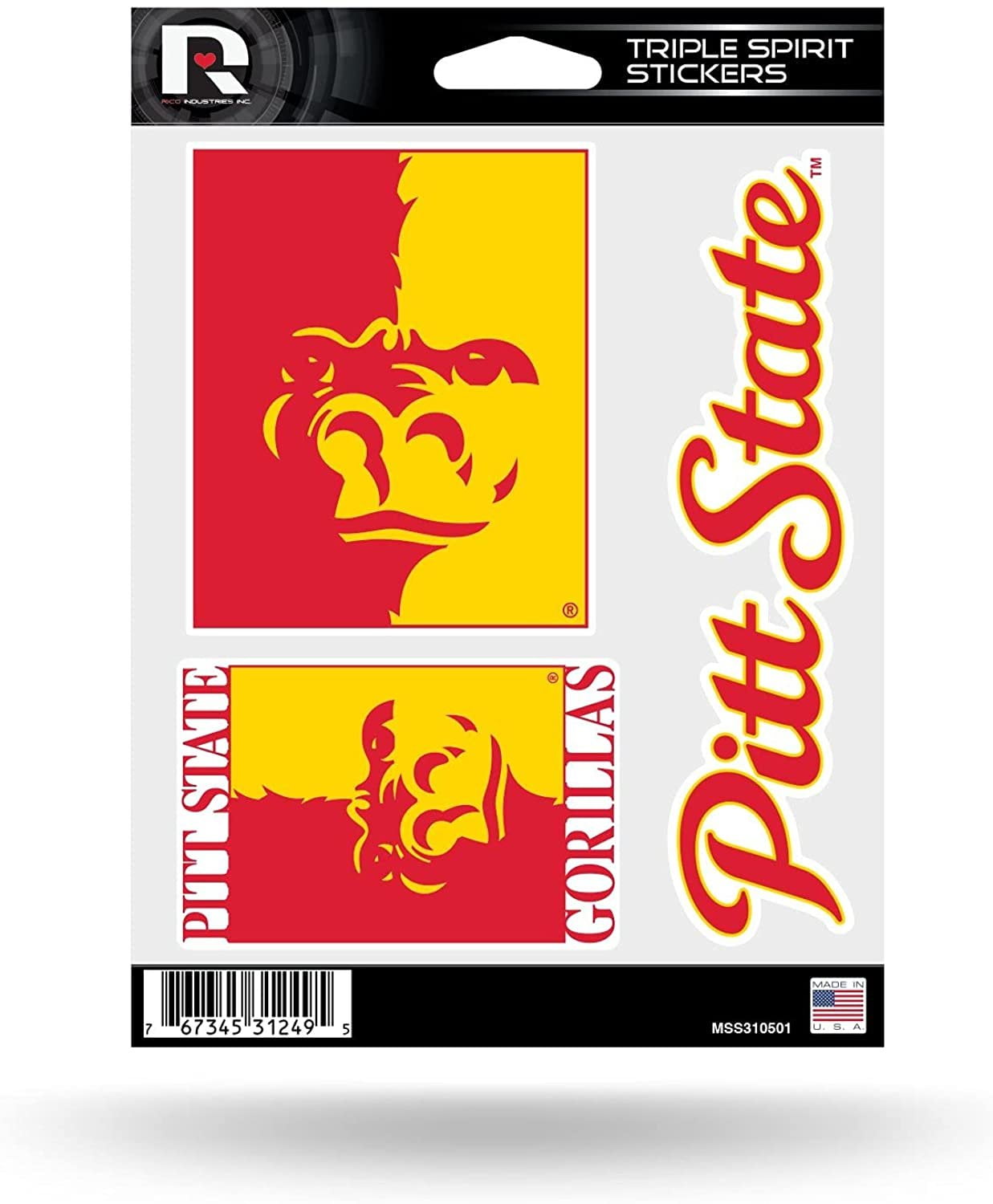 Pittsburg State MSS Triple Spirit Stickers - Walmart.com