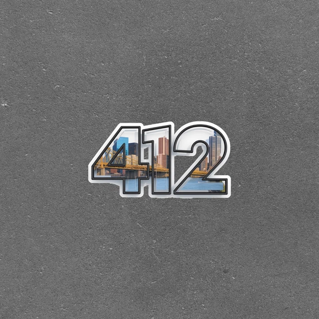 Pittsburgh 412 Area Code Sticker - Unique Skyline Decal For ...