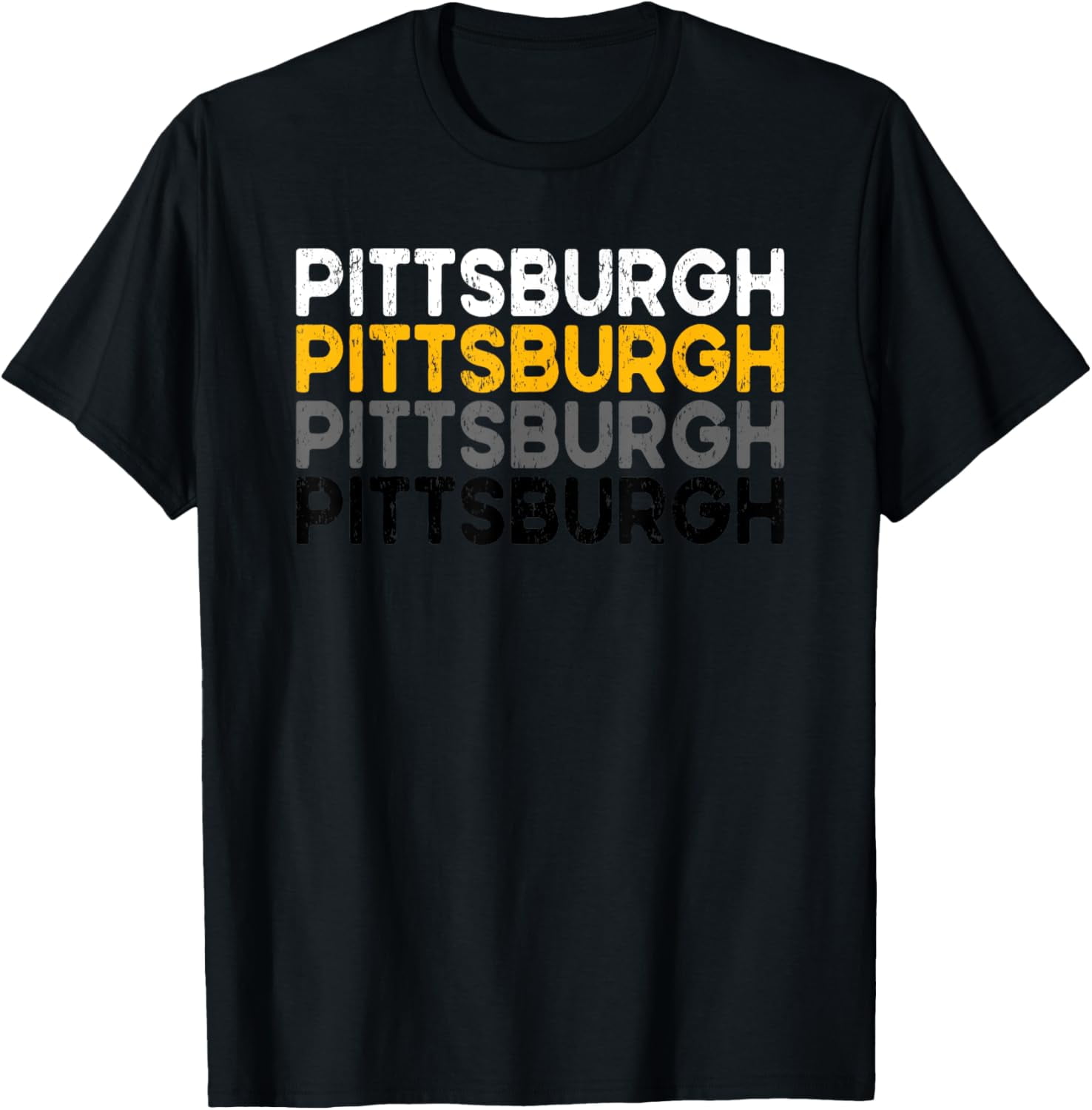 Pittsburgh 412 Pride Love Yinzer Faded PA Letters PGH T-Shirt - Walmart.com