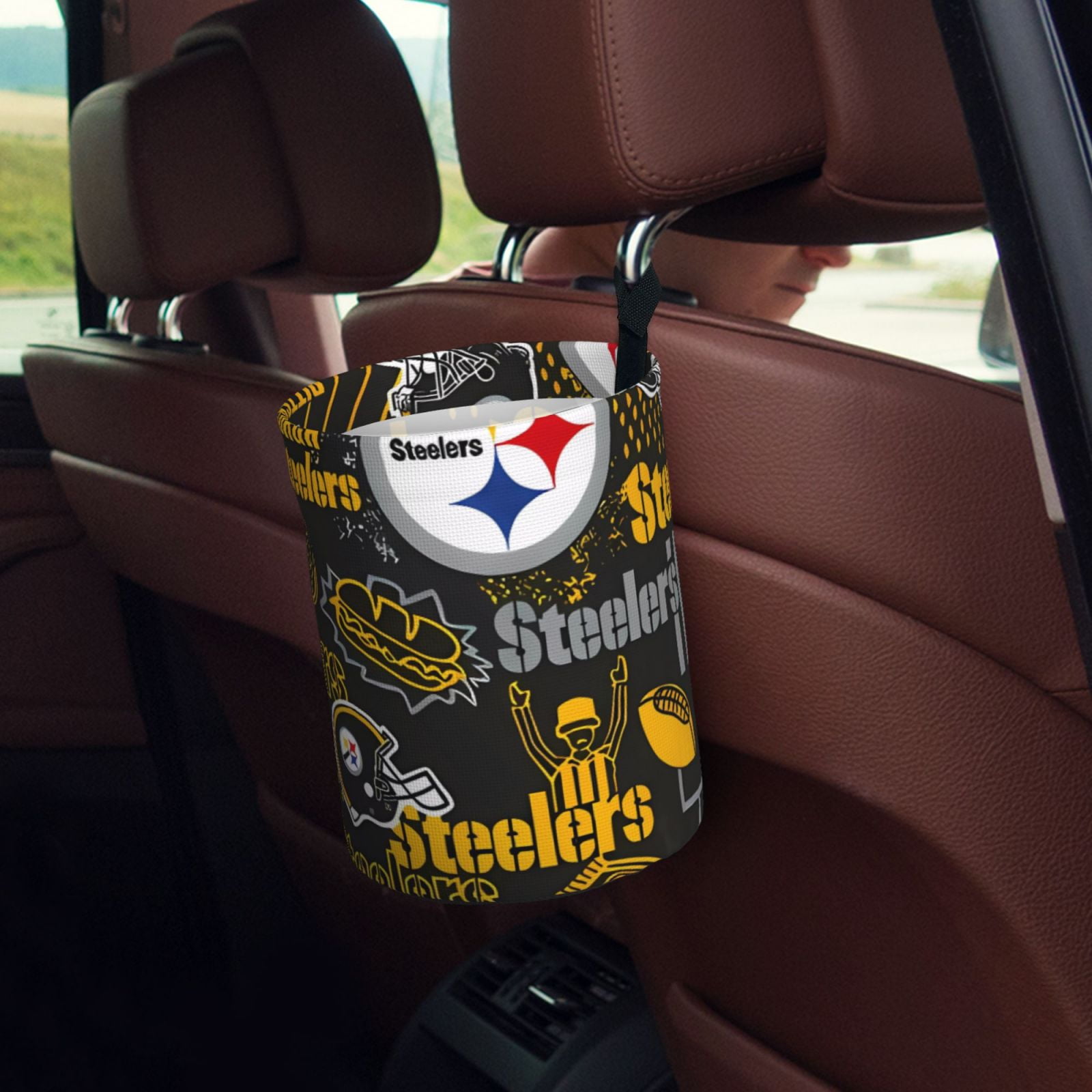 Pittsburgh America Football Team-Inspired Car Trash Can - 600D Oxford ...
