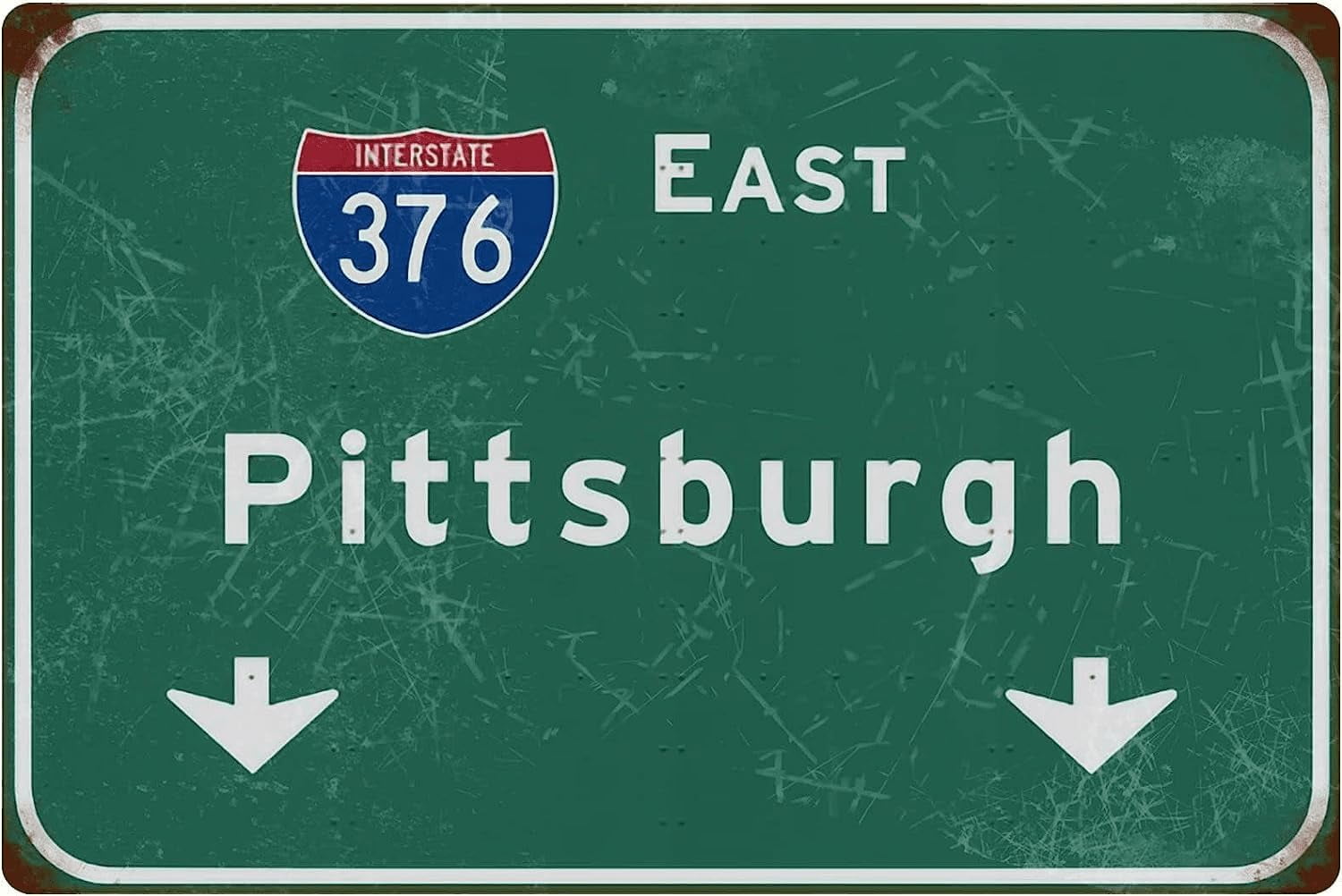 Pittsburgh Metal Street Sign,Interstate 376 East Highway Road Sign ...