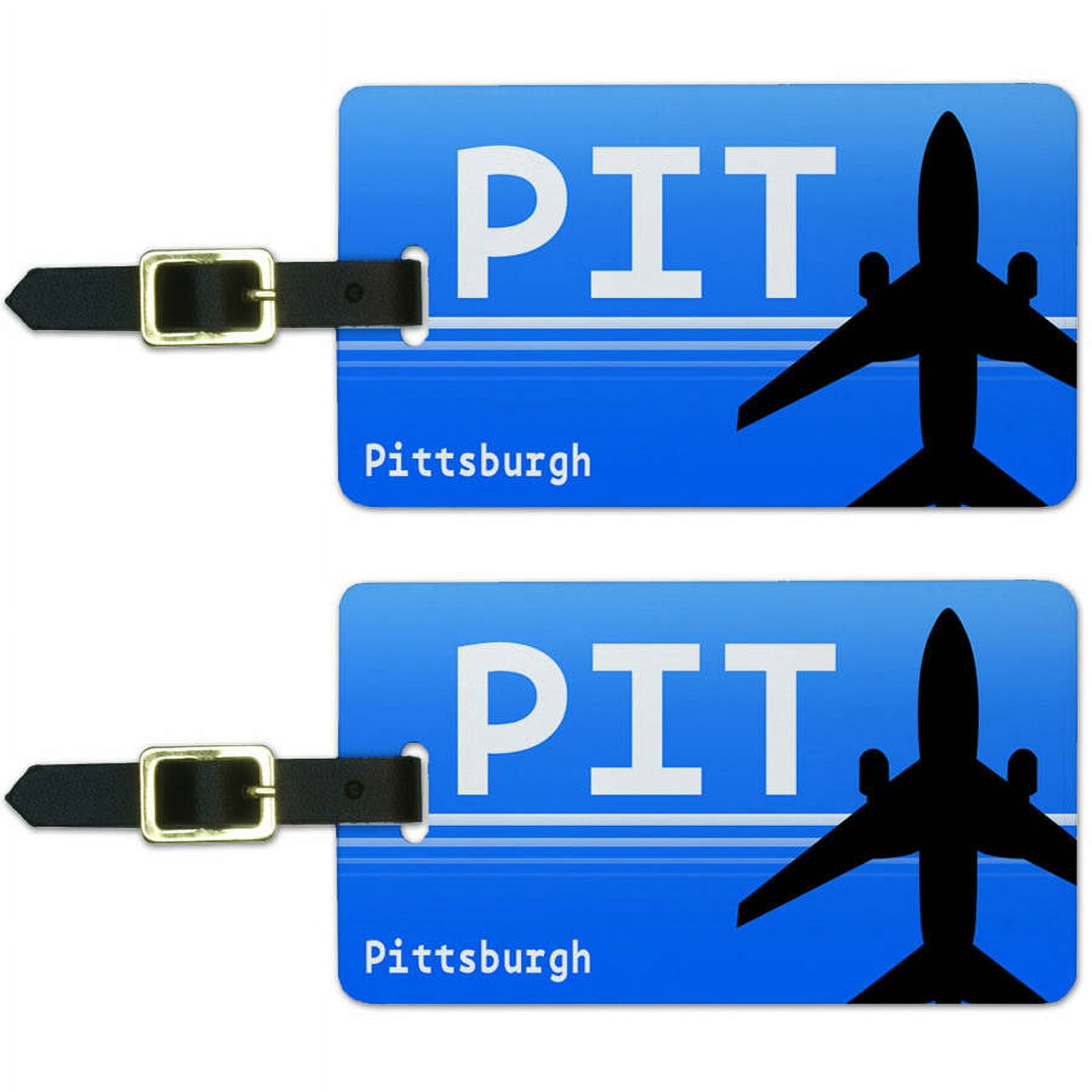 Pittsburgh PA (PIT) Airport Code Luggage Suitcase Carry-On ID Tags, Set ...