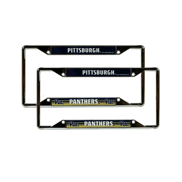 Pittsburgh PITT Panthers Chrome EZ View License Plate Frame - Set of 2 ...