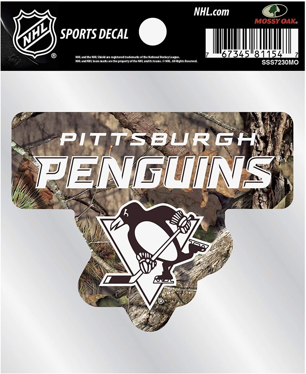 Pittsburgh Penguins 4x4 Inch Die Cut Decal Sticker, Mossy Oak Camo Logo ...