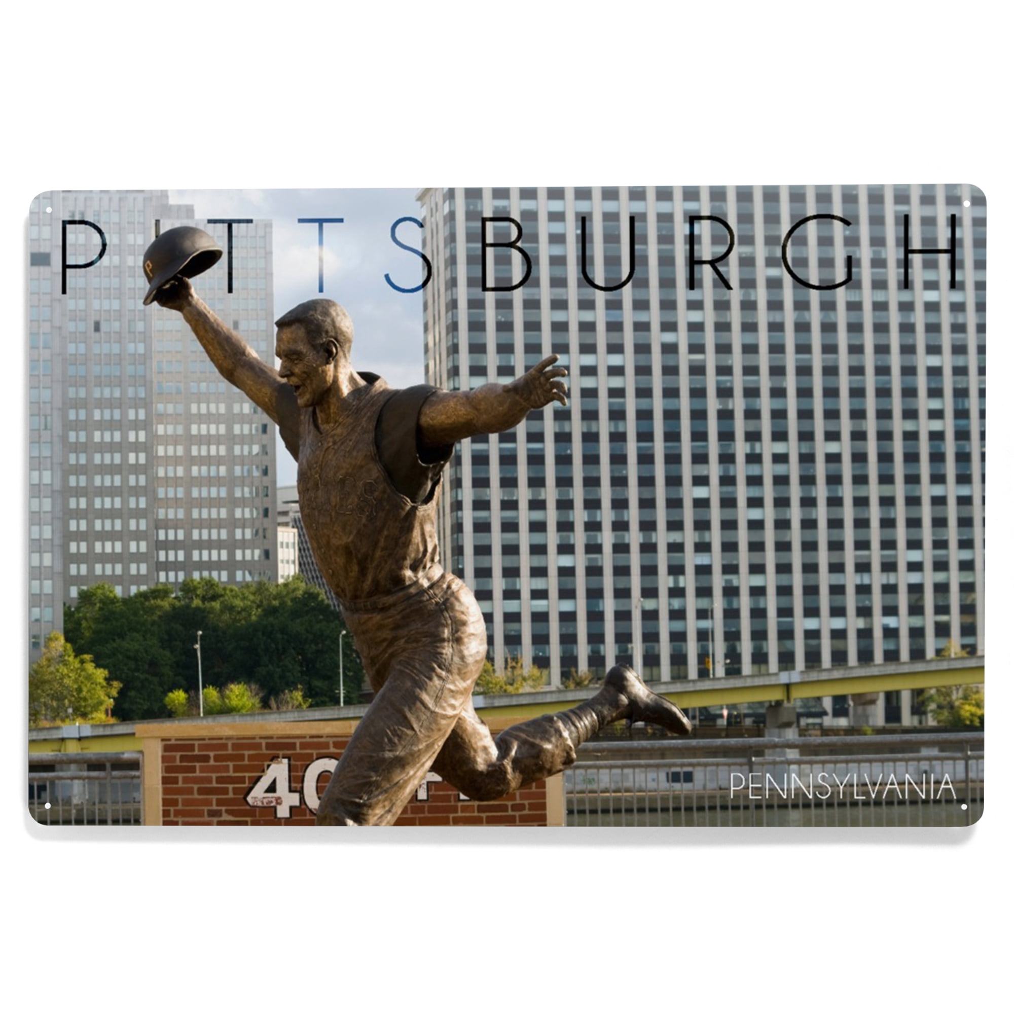 Pittsburgh, Pennsylvania, Bill Mazeroski Statue (12x18 Aluminum Art ...
