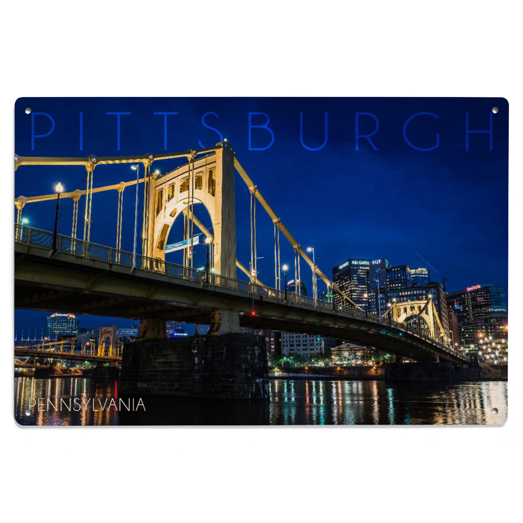 Pittsburgh, Pennsylvania, Roberto Clemente Bridge Birch Wood Wall Sign ...