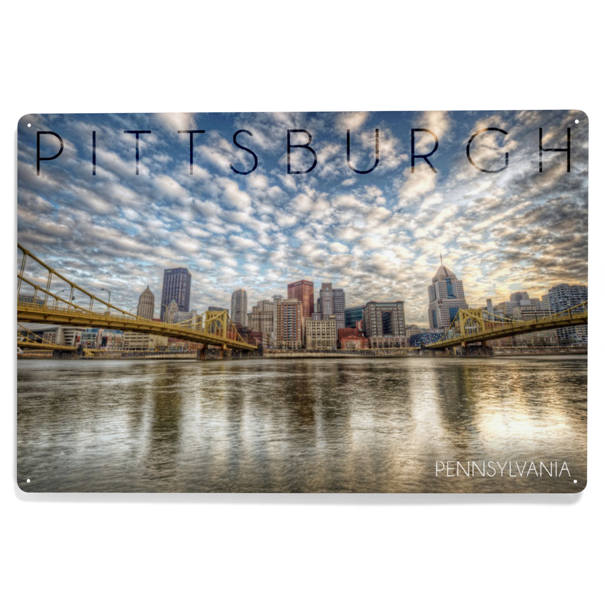 Pittsburgh, Pennsylvania, Skyline From the North Shore (12x18 Aluminum ...