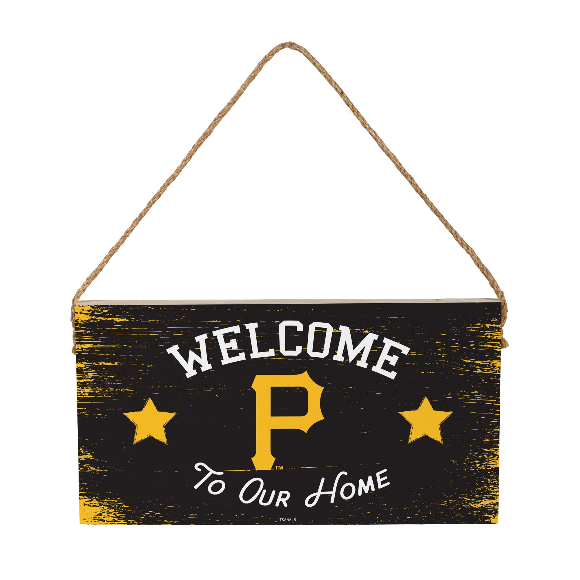 Pittsburgh Pirates 6" x 11" Welcome Home Wood Wall Sign with Rope ...