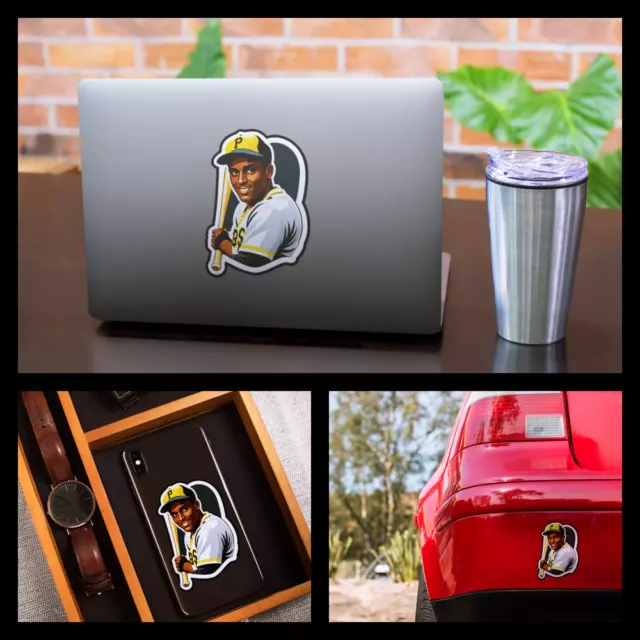 Pittsburgh Pirates Roberto Clemente Color Sticker Phone Decal Water ...