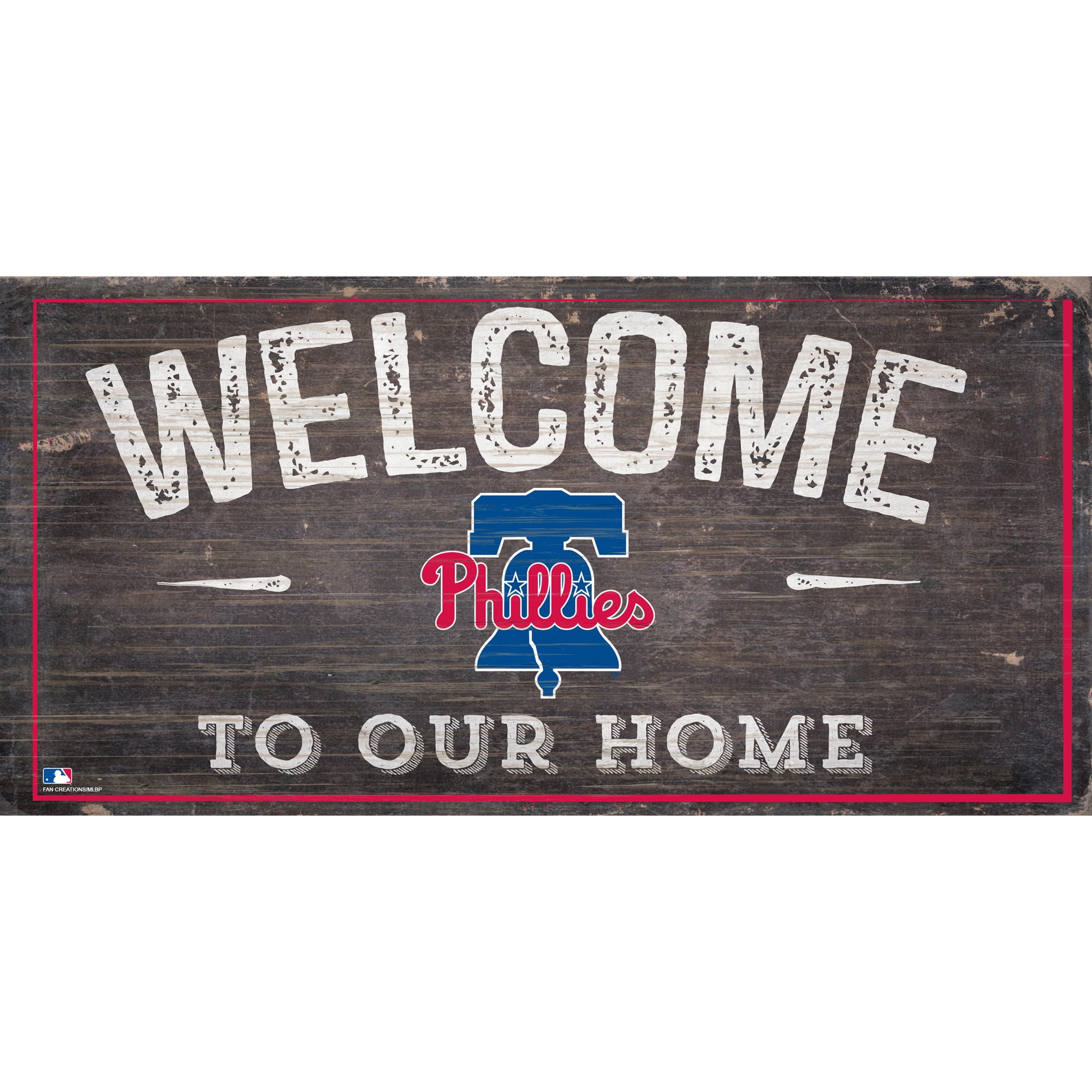 Philadelphia Phillies 6'' x 12'' Welcome to Our Home Sign - Walmart.com