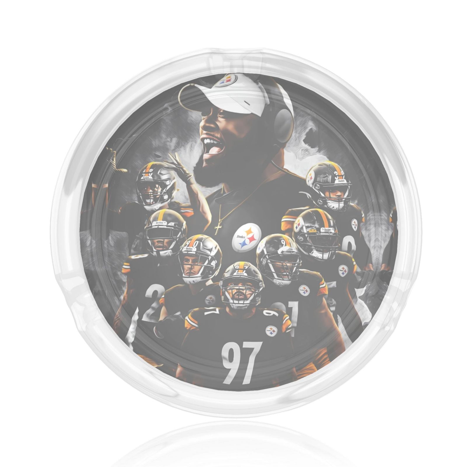 Pittsburgh Round Glass Ashtray, Portable Decorative Modern Ashtray ...