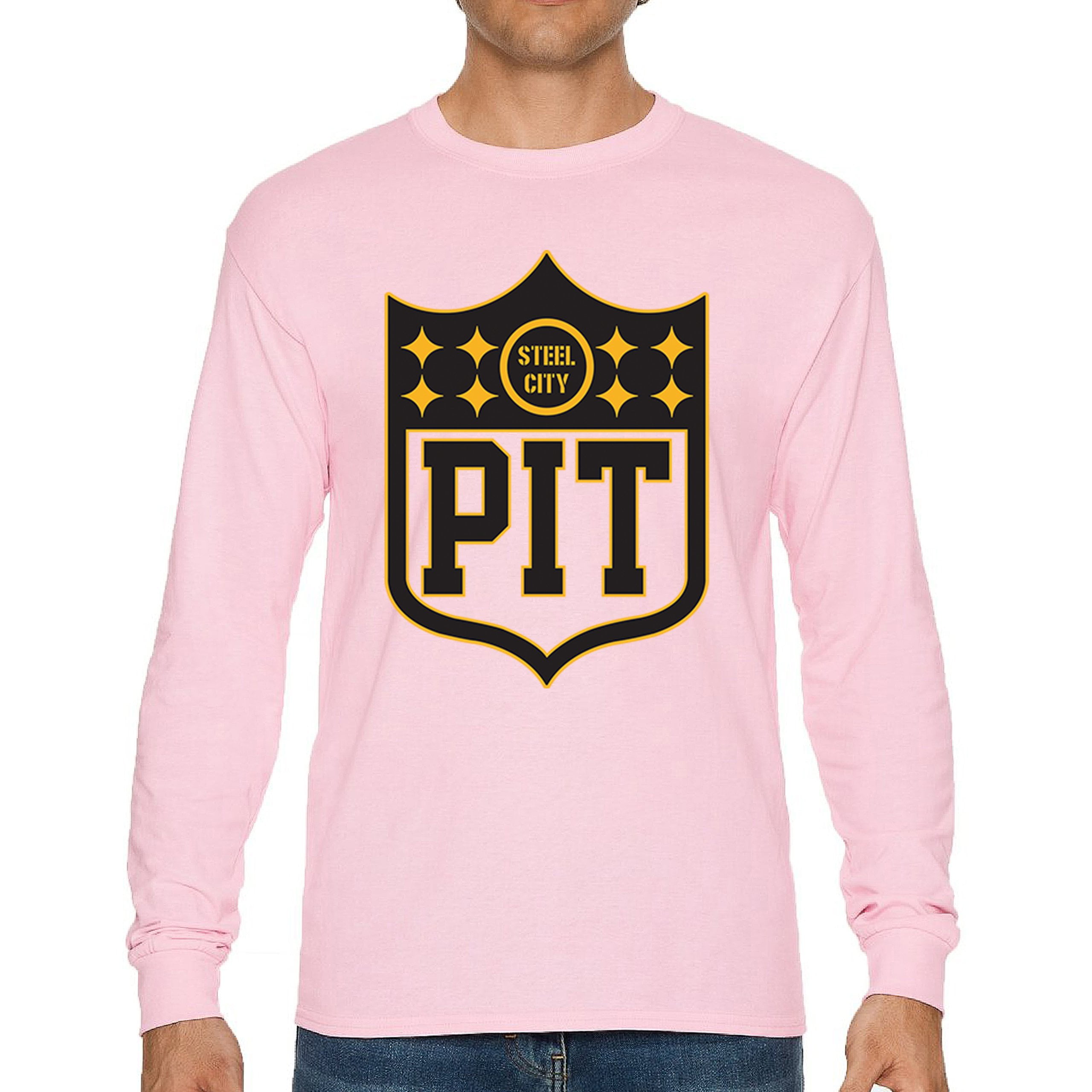 Pittsburgh Shield Long Sleeve T-shirt Game Day Fantasy Football Fan ...