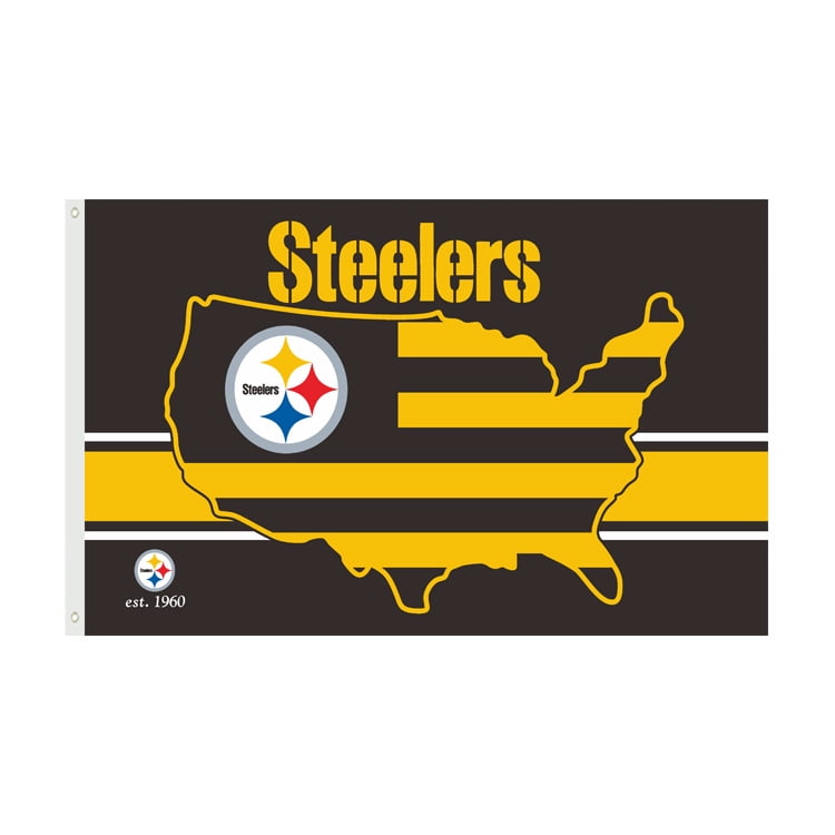 Pittsburgh_Steeler Flag, Black Yellow, Gifts for Football Sport Fans ...