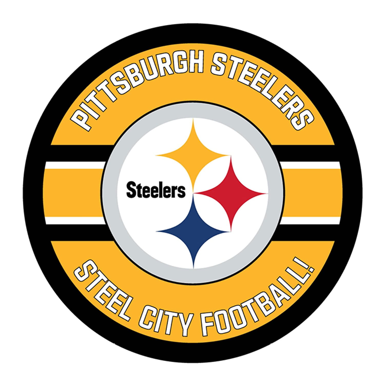 Pittsburgh Steelers 15" Round LED Lit Wall Sign - Walmart.com