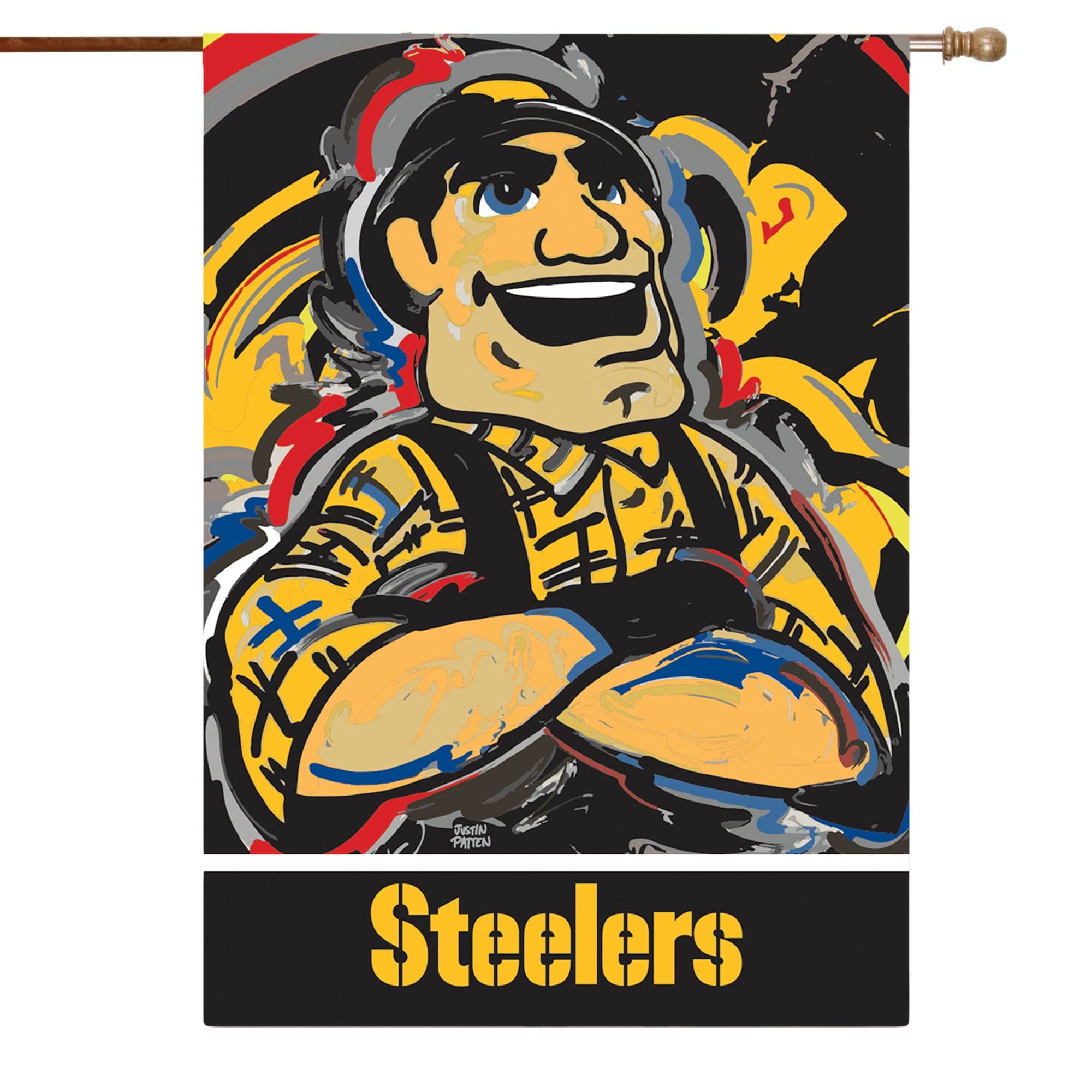 Pittsburgh Steelers 29'' x 43'' Double-Sided Justin Patten House Flag ...