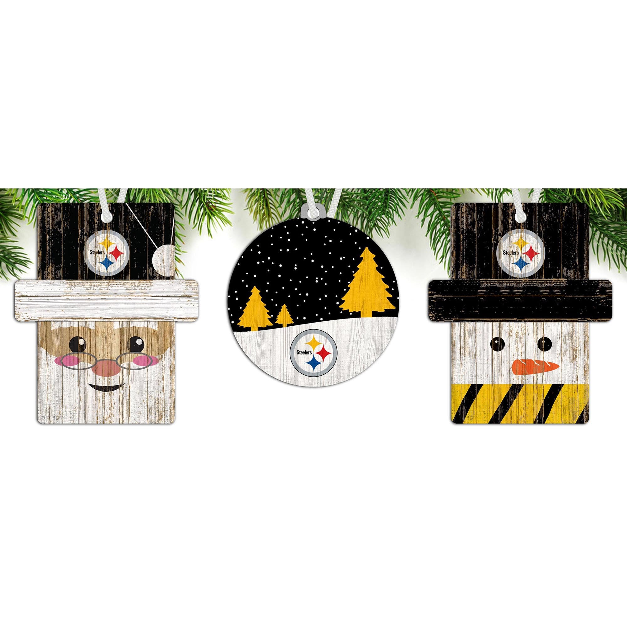 Fan Creations NFL Pittsburgh Steelers Christmas Decorations 3-Pack ...