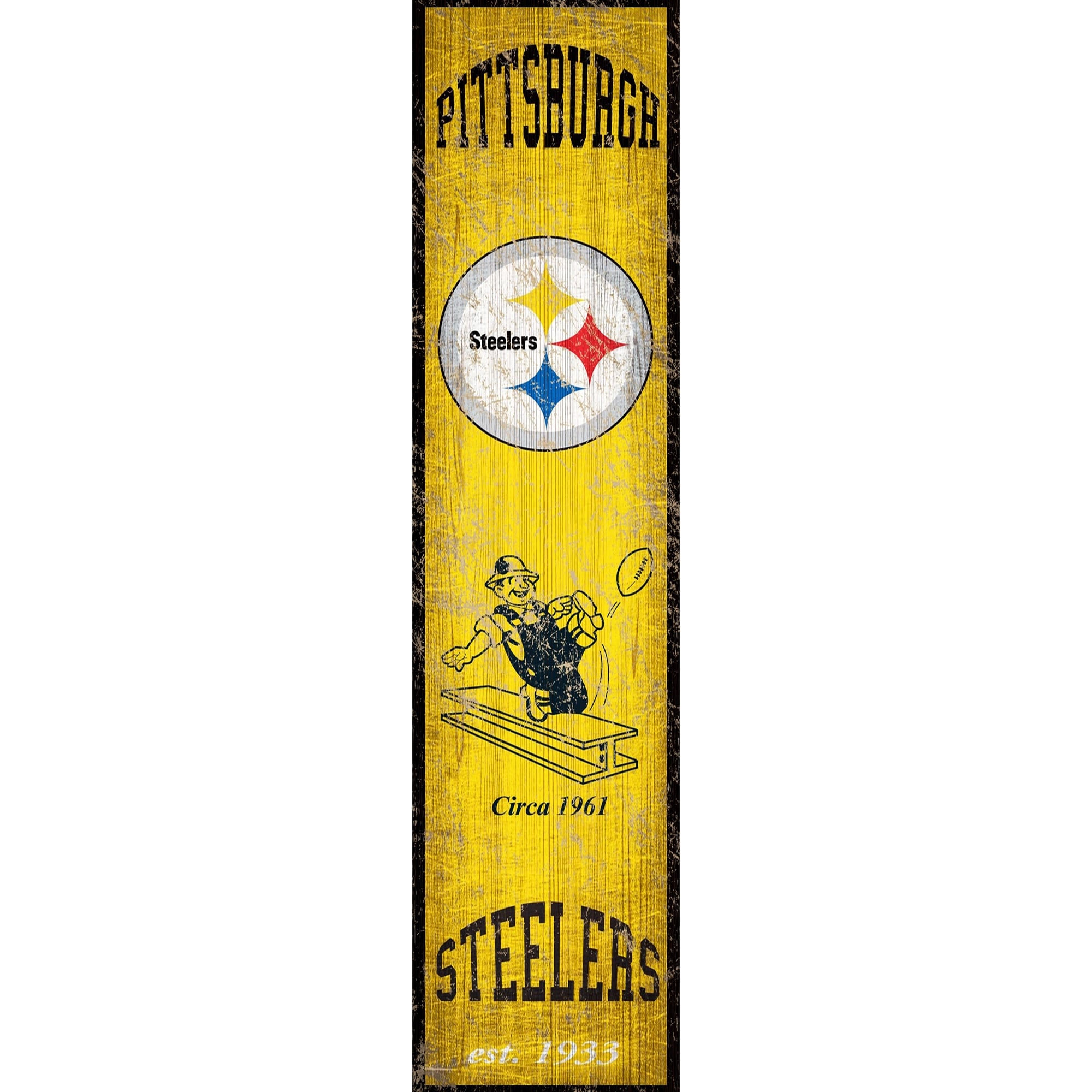 Pittsburgh Steelers 6'' x 24'' Vertical Heritage Banner Sign - Walmart.com
