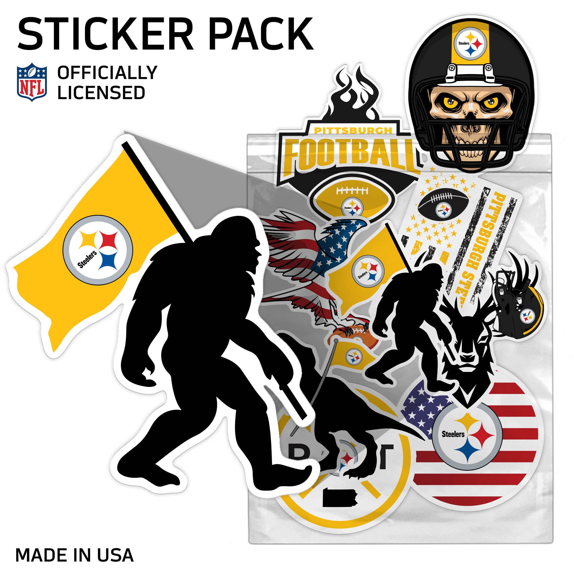 Pittsburgh Steelers Assorted Sticker Pack - Walmart.com