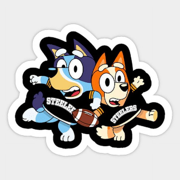 Pittsburgh Steelers Bluey And Bingo Sticker Bluey Stickers For Kids ...