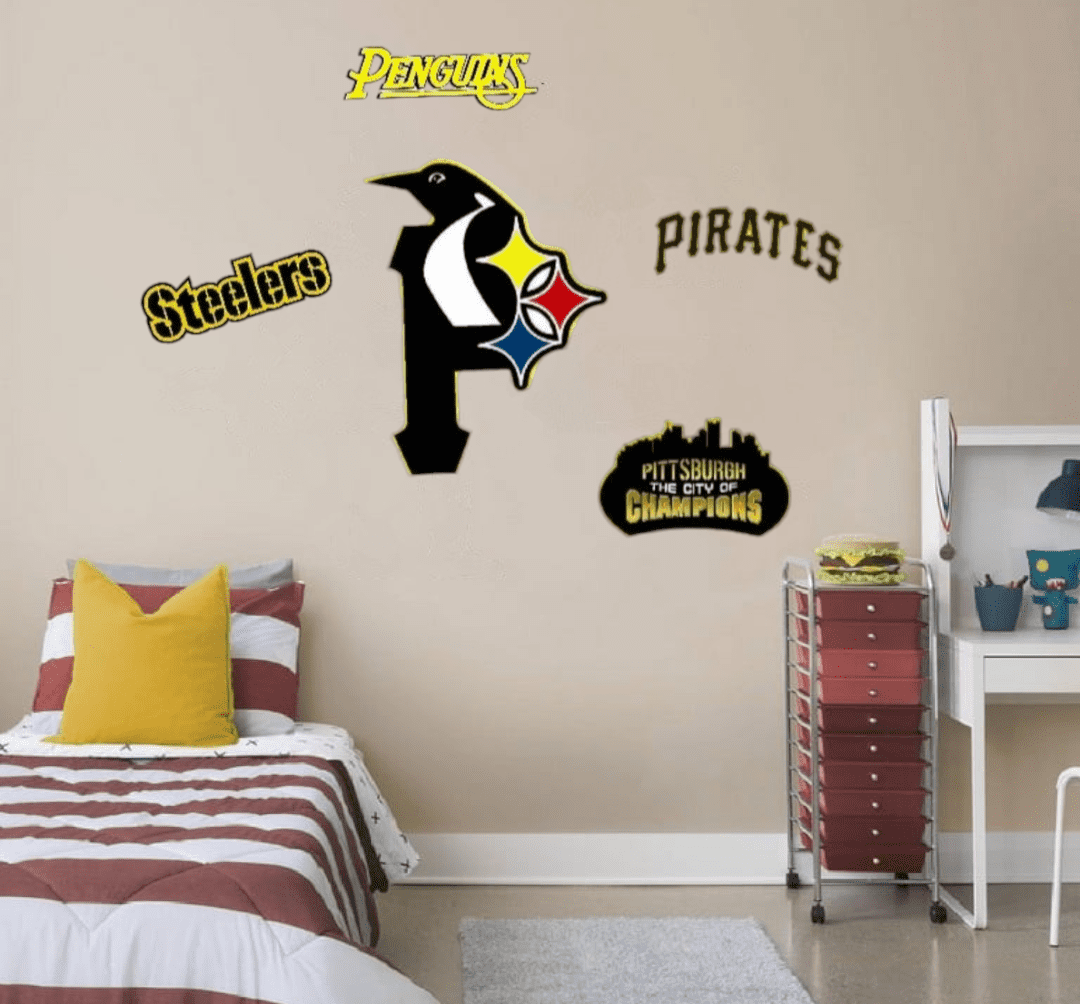 Pittsburgh Steelers Pirates Penguins Morphed Logo Wall Decal 28"x 20 ...