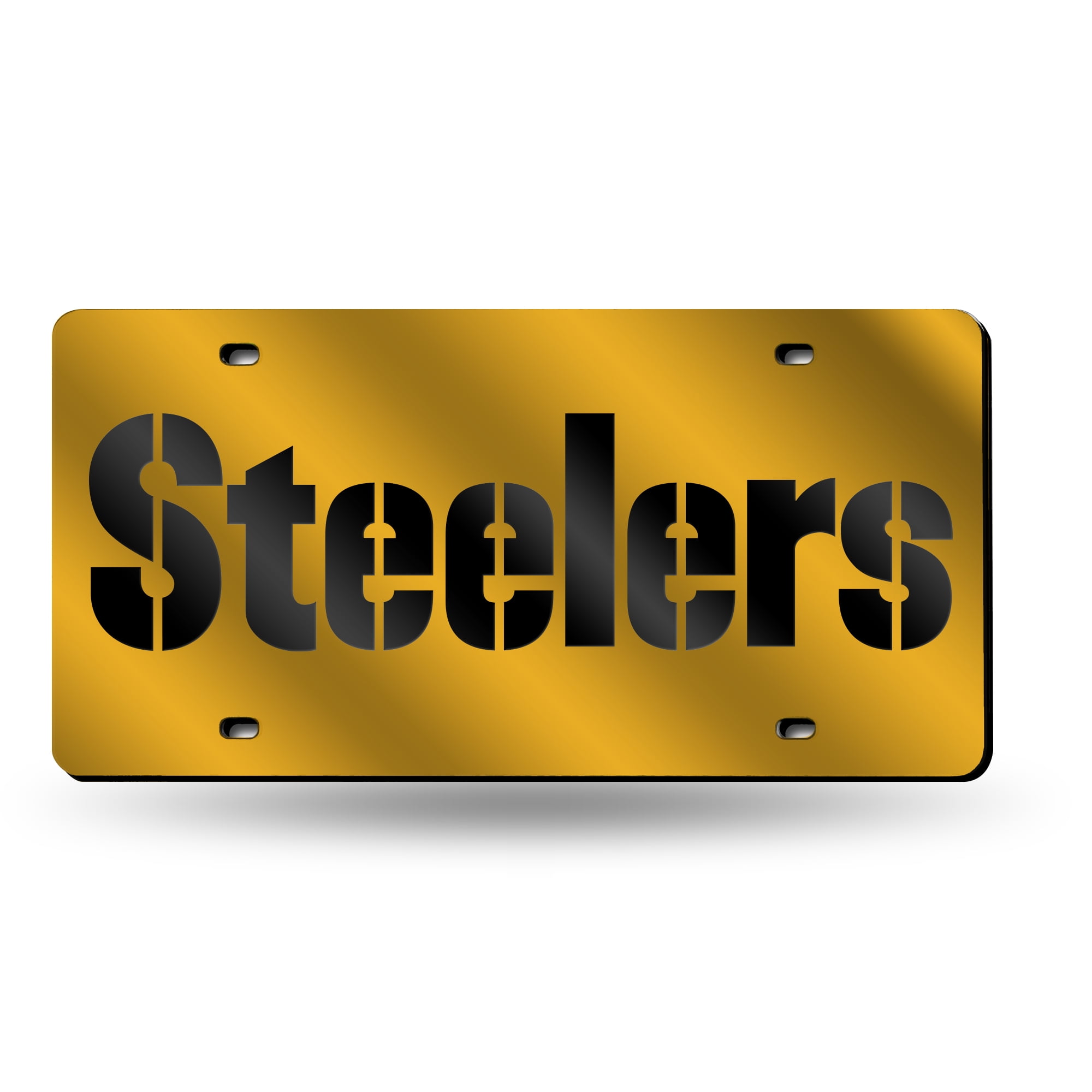 Pittsburgh Steelers Premium Laser Cut Tag License Plate, Yellow Script ...