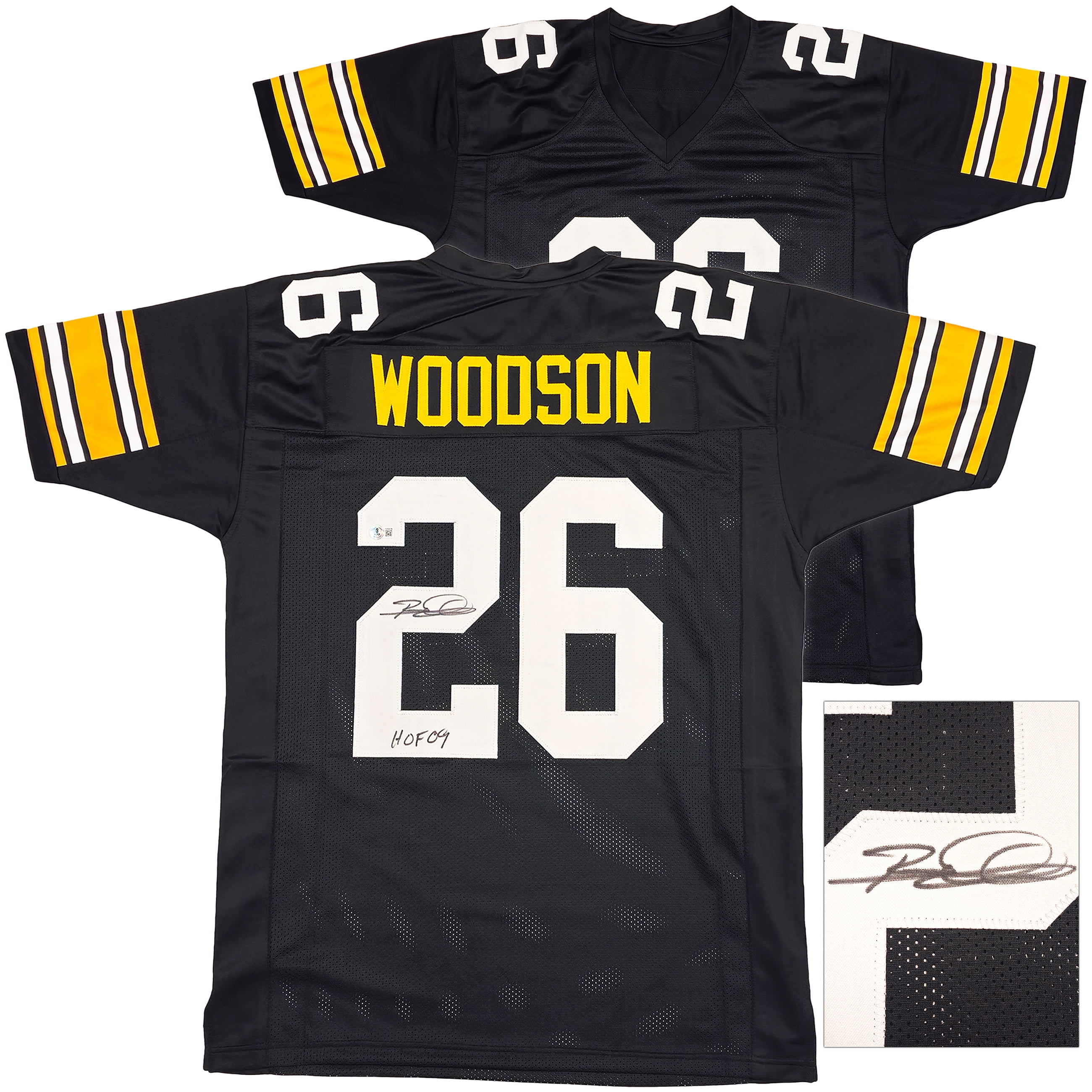 Pittsburgh Steelers Rod Woodson Autographed Black Jersey "HOF 09 ...