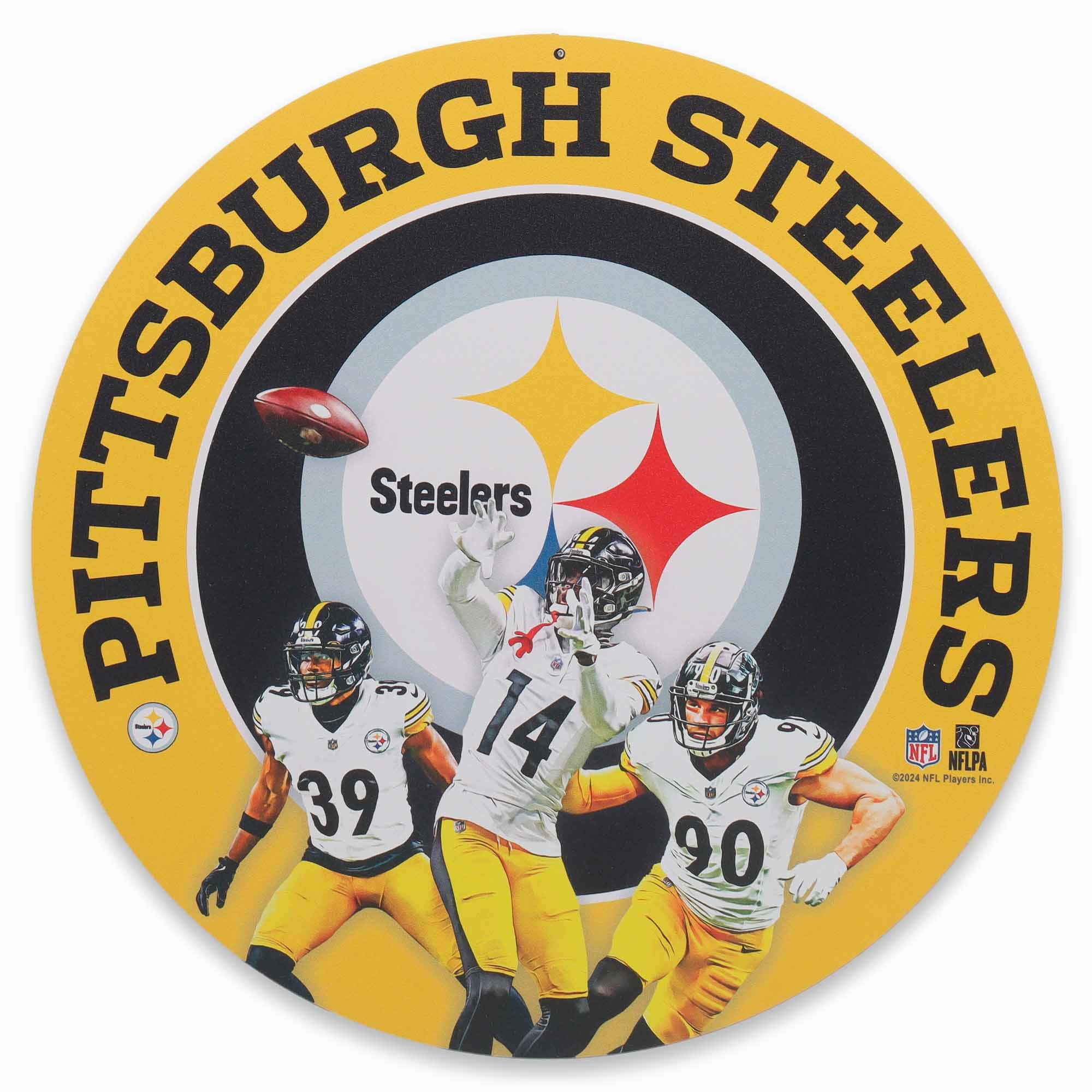 Pittsburgh Steelers Team Stars 11" Round Metal Sign - Walmart.com