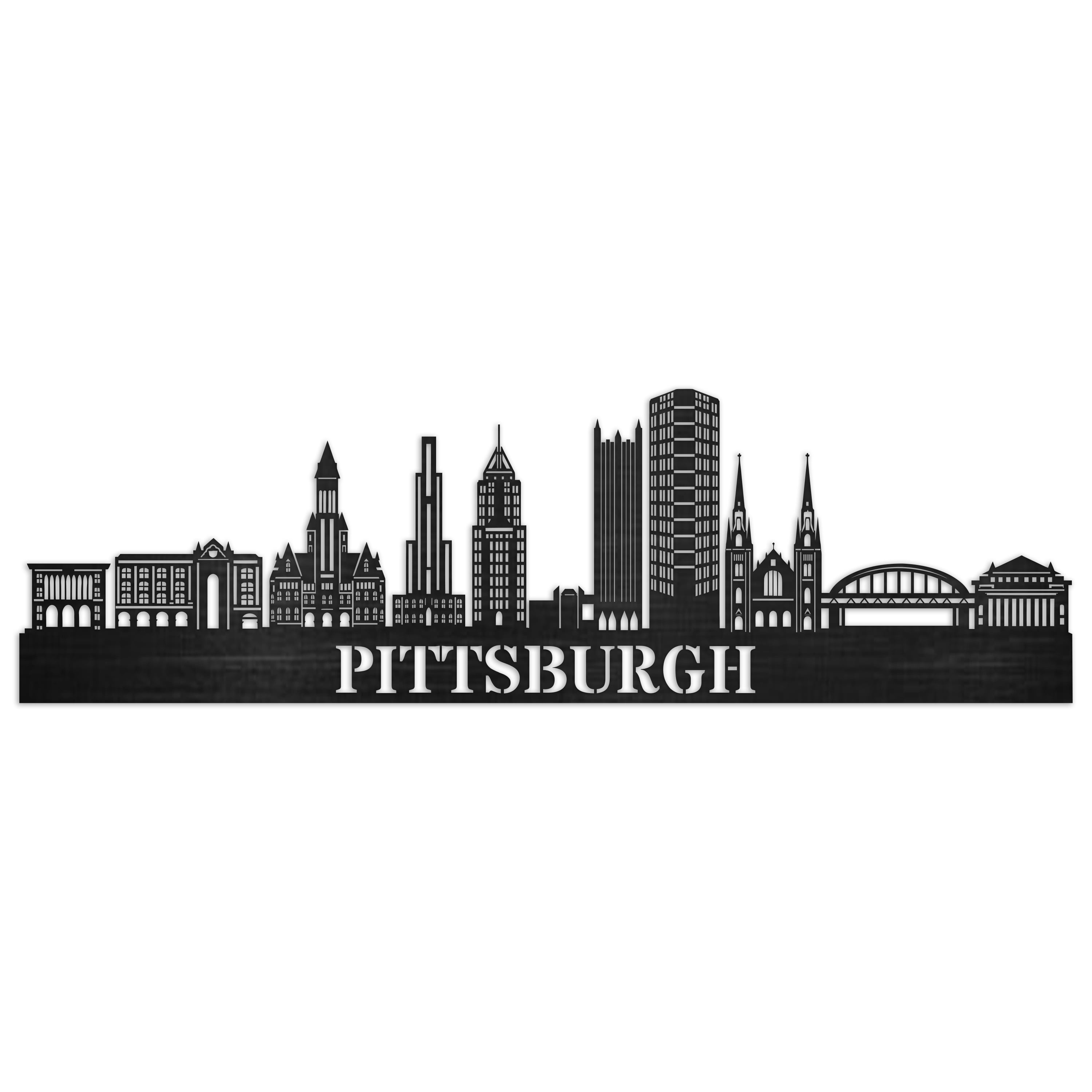 Pittsburgh Wall Art Steel City Skyline Home Decor PGH PA Wall Print ...