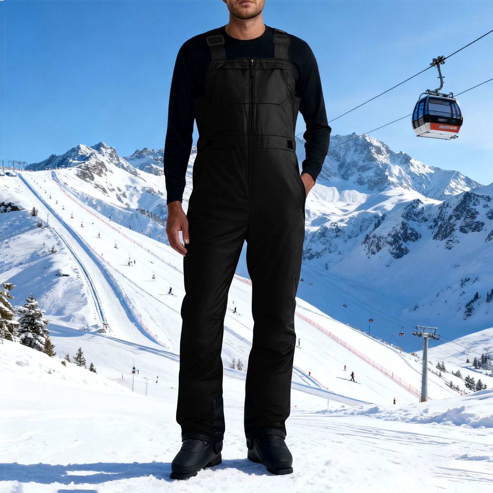 Pituace Mens Insulated Snow Bibs, Waterproof Winter Ski & Snowboarding ...