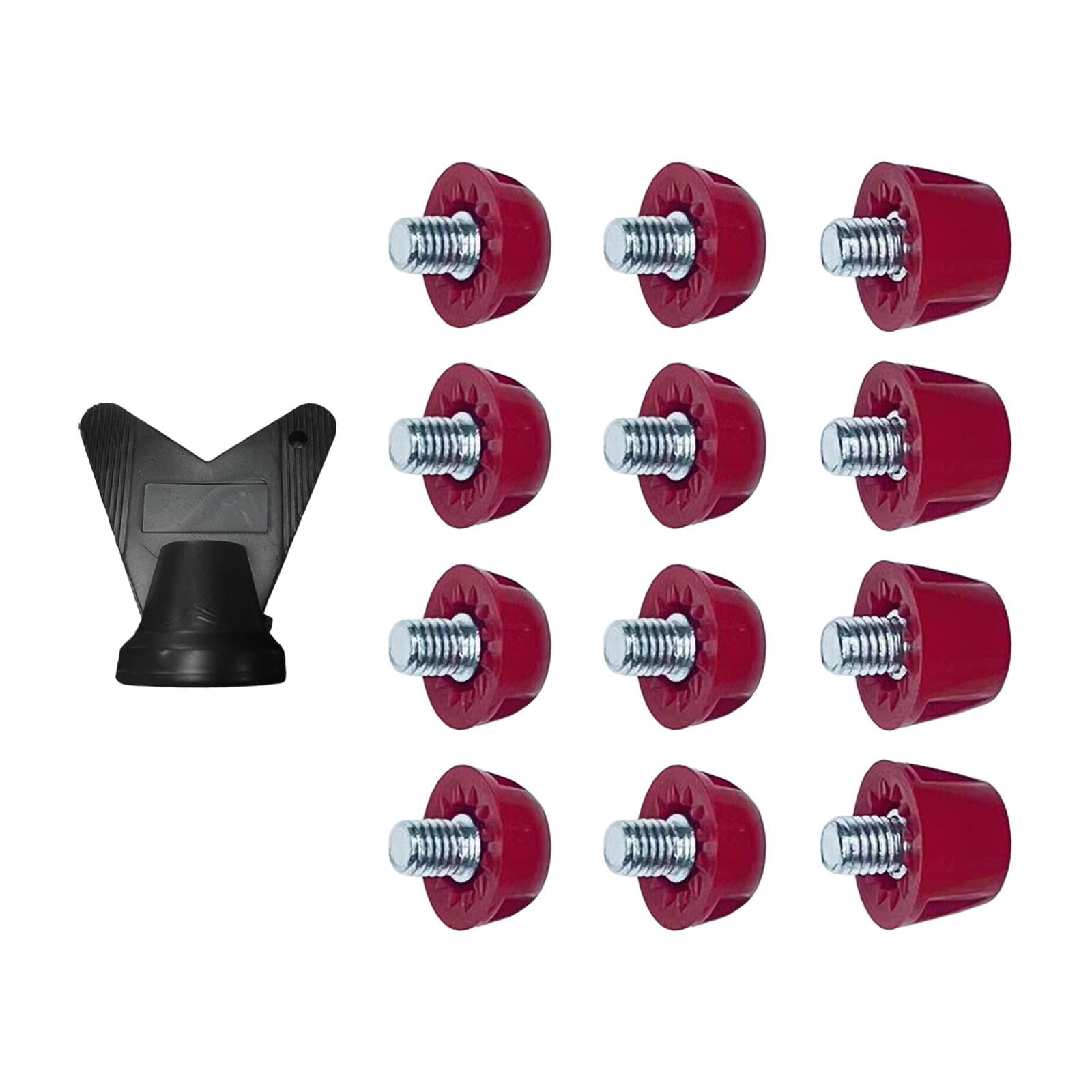 Pitycbo 12x Football Studs Replacement Spikes Screw in 7mm dark red ...